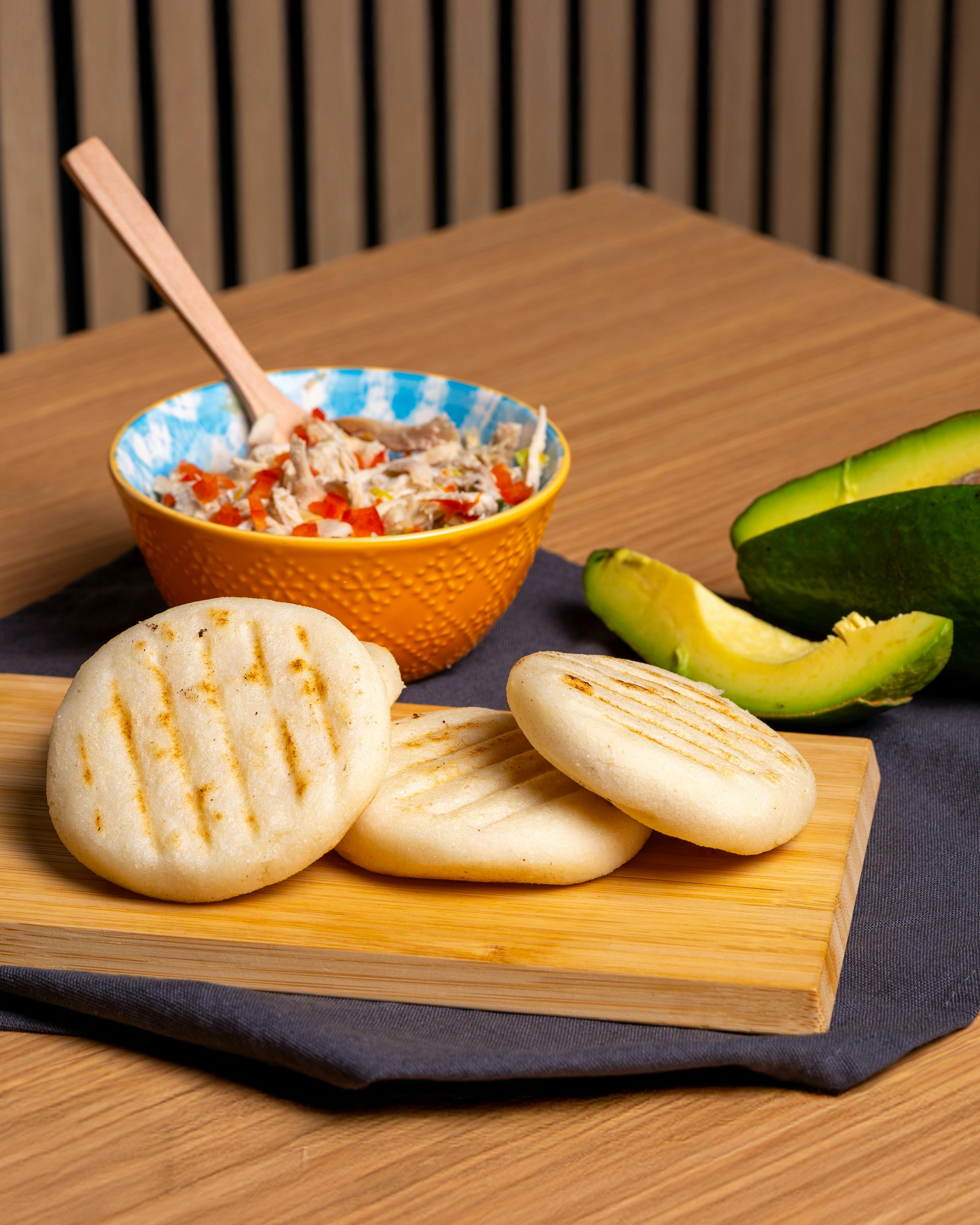 Traditional Arepas with Avocado and Salsa · Free Stock Photo