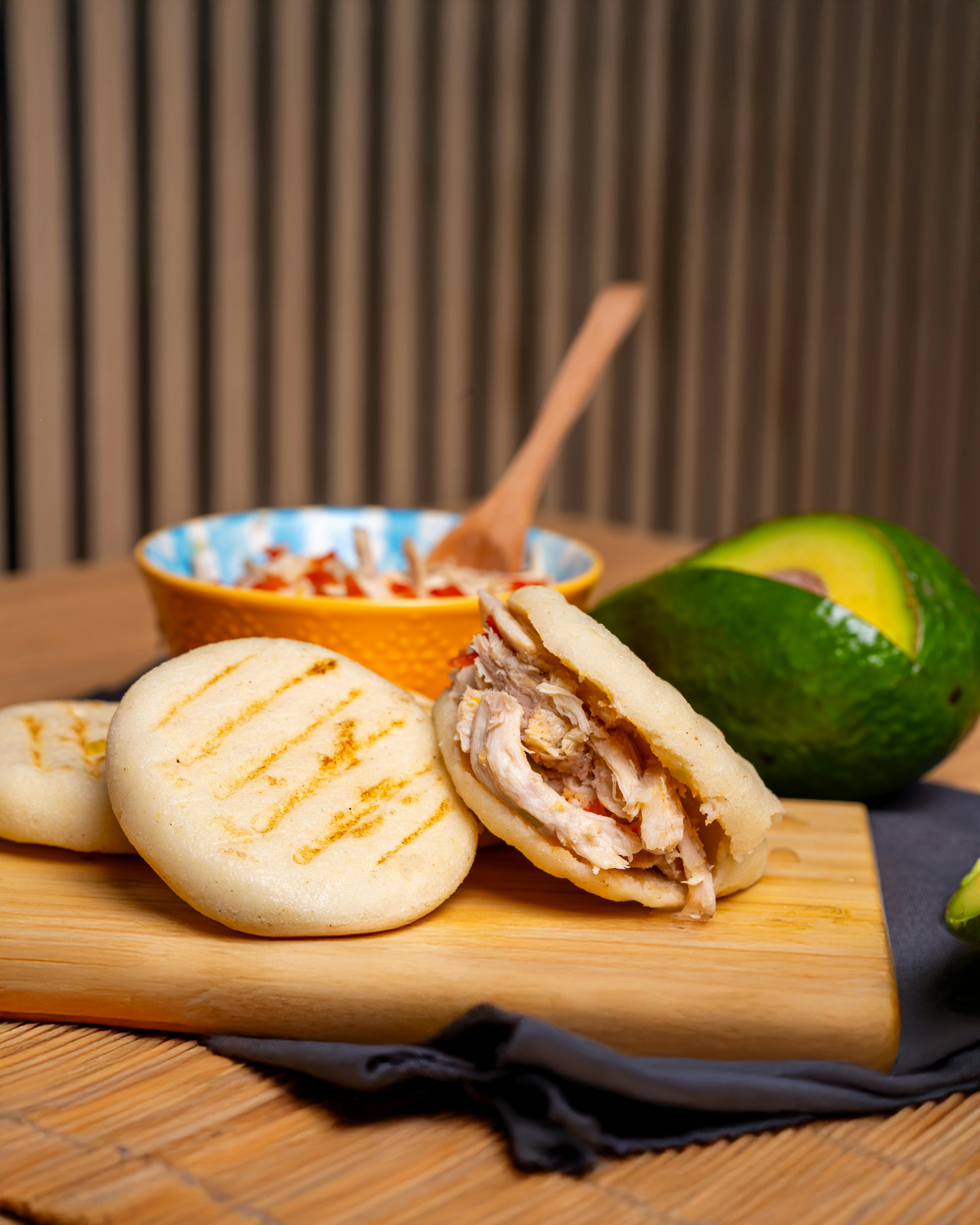 Authentic Venezuelan Arepas with Chicken Filling · Free Stock Photo