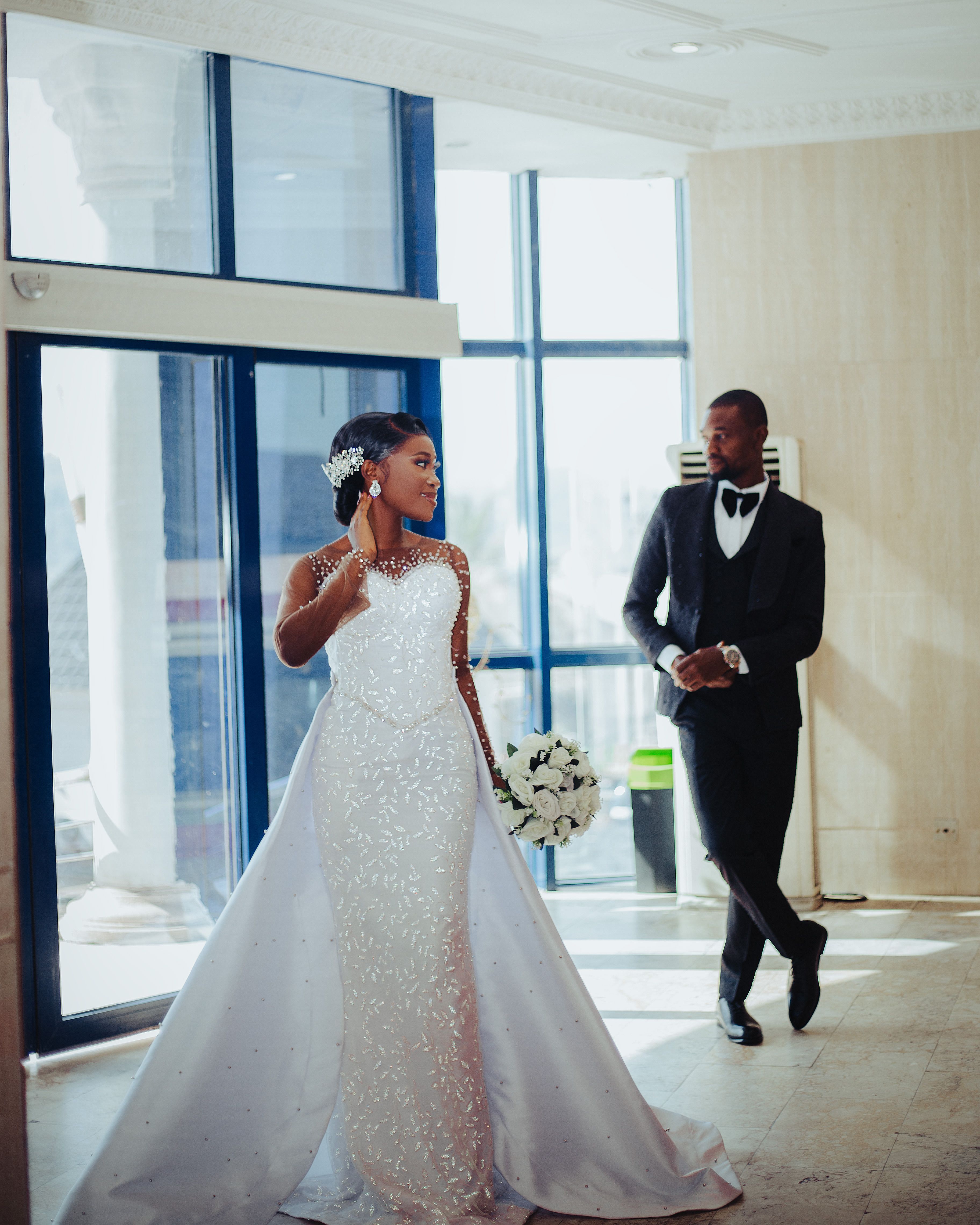 Elegant Bride and Groom in Indoors Setting · Free Stock Photo