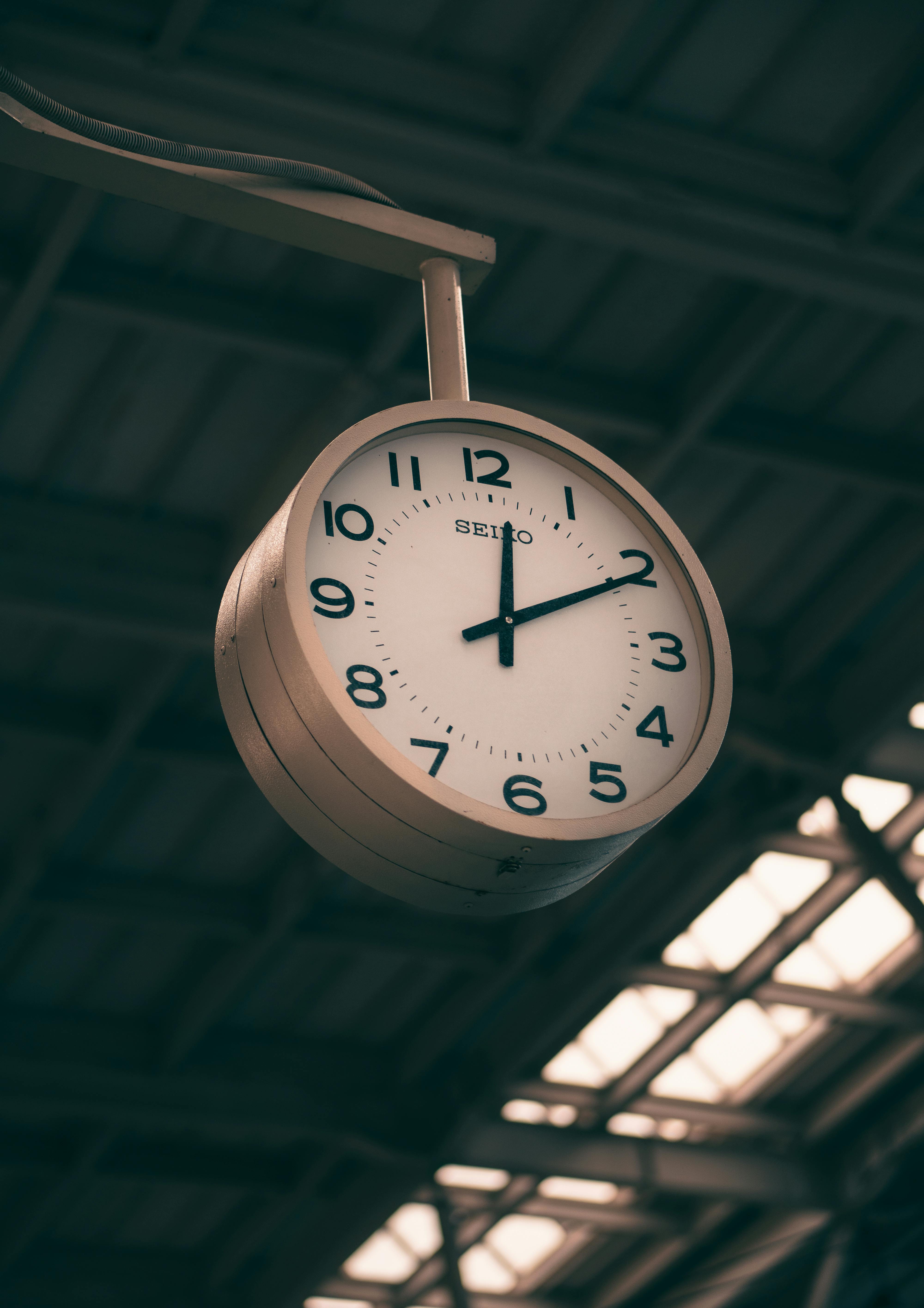 Classic Station Clock in Indoor Setting · Free Stock Photo