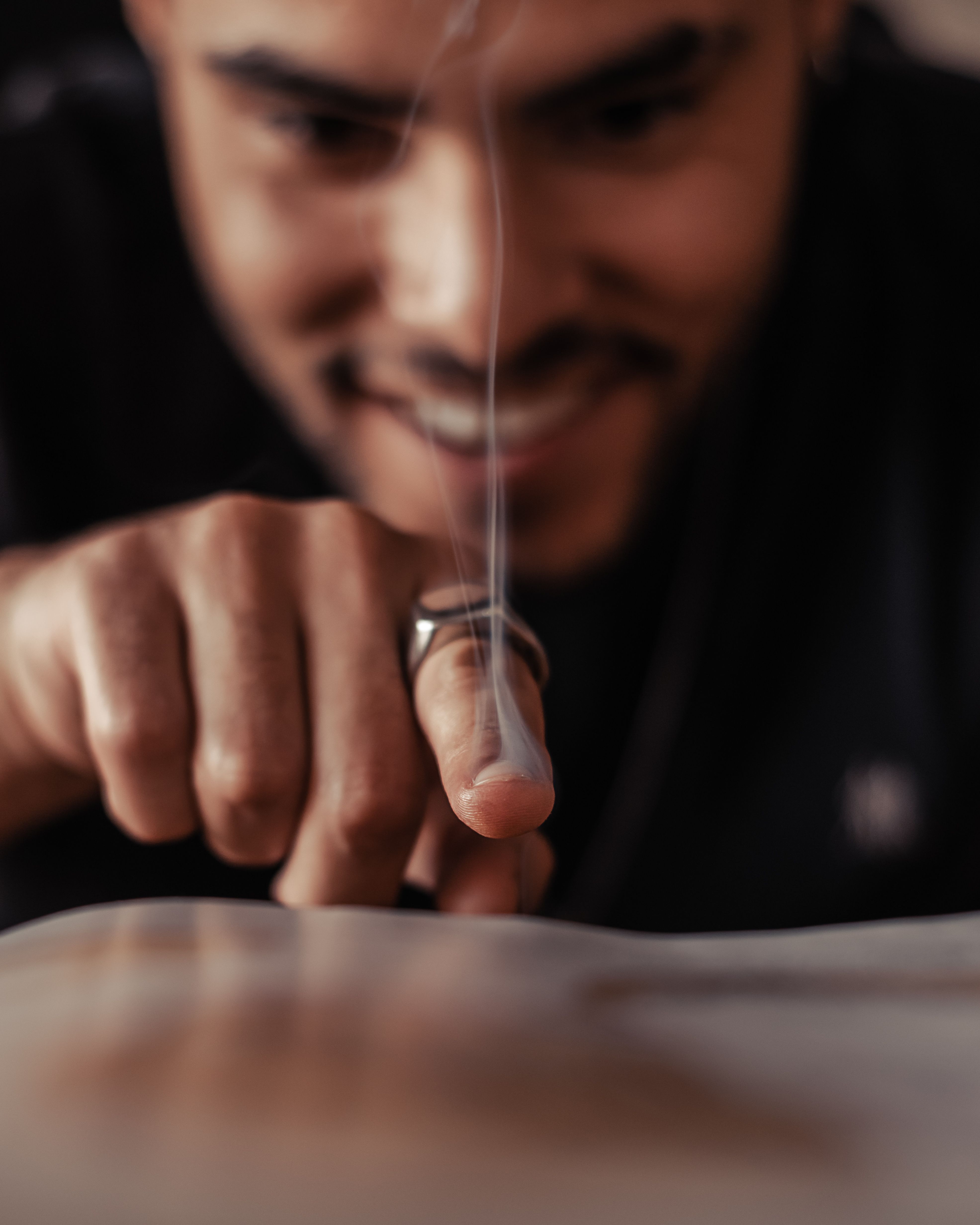 Focused Portrait with Blurred Finger in Buenos Aires · Free Stock Photo