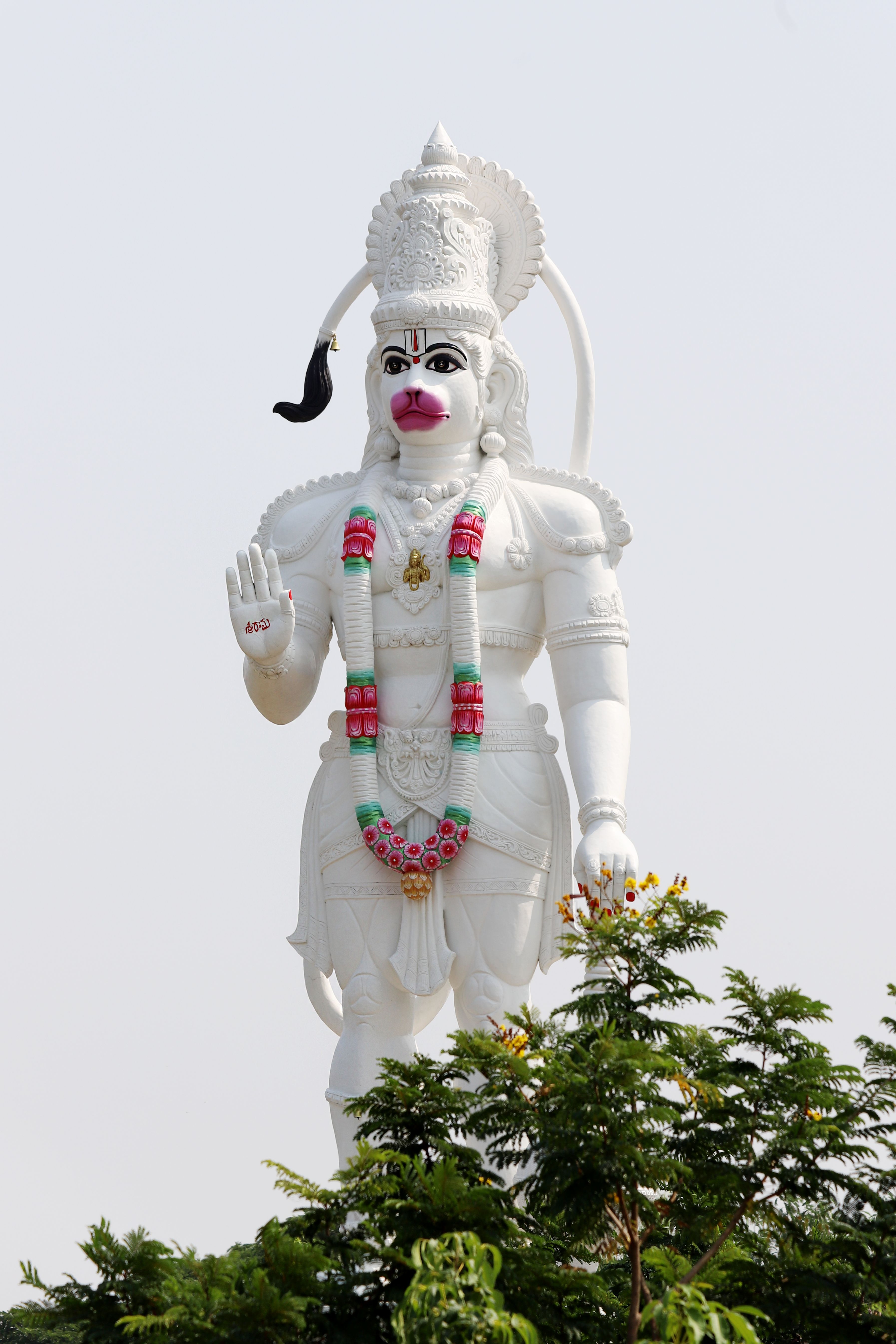 Majestic Hanuman Statue Under Tree Canopy · Free Stock Photo