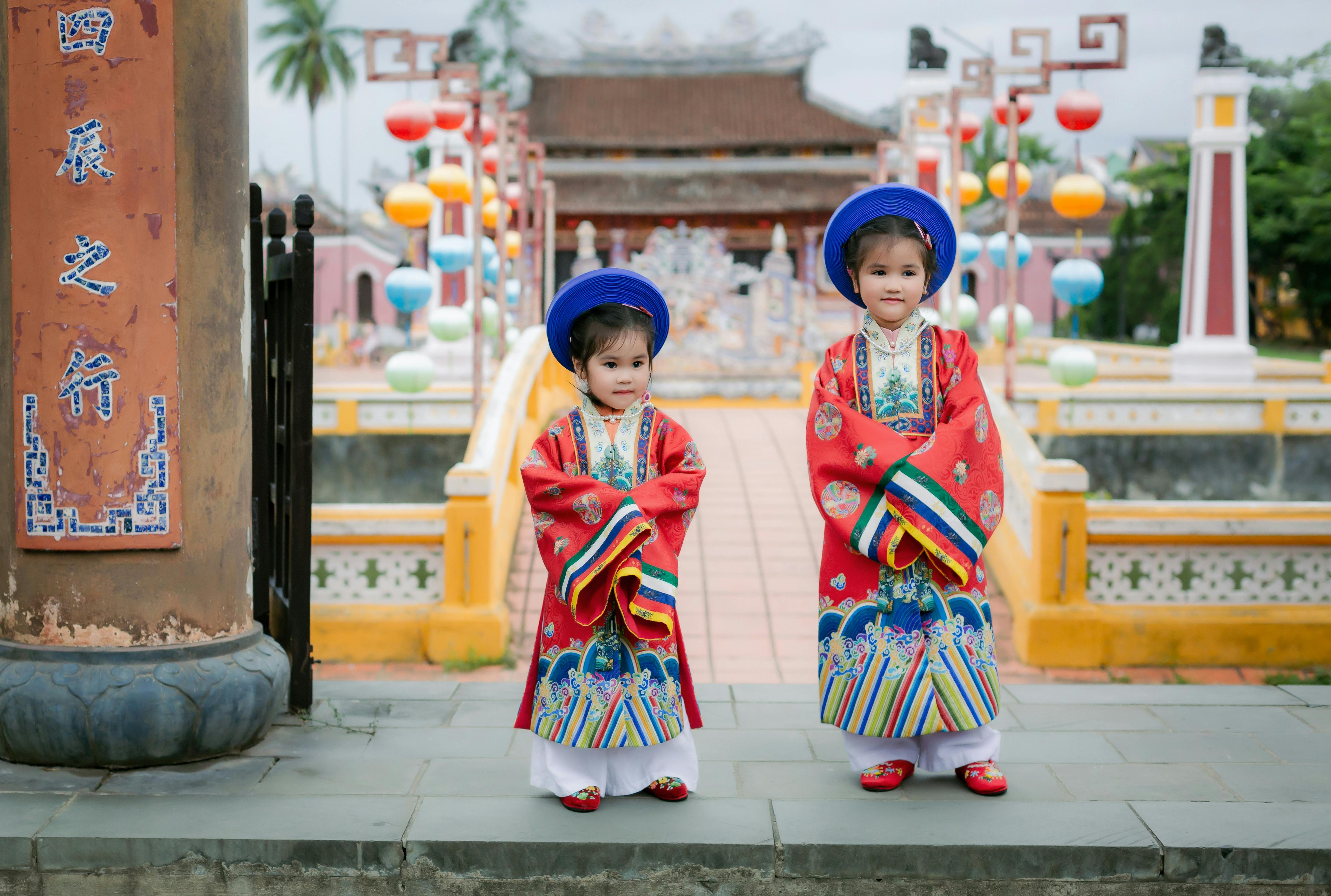 Children in Traditional Vietnamese Attire in Hội An · Free Stock Photo