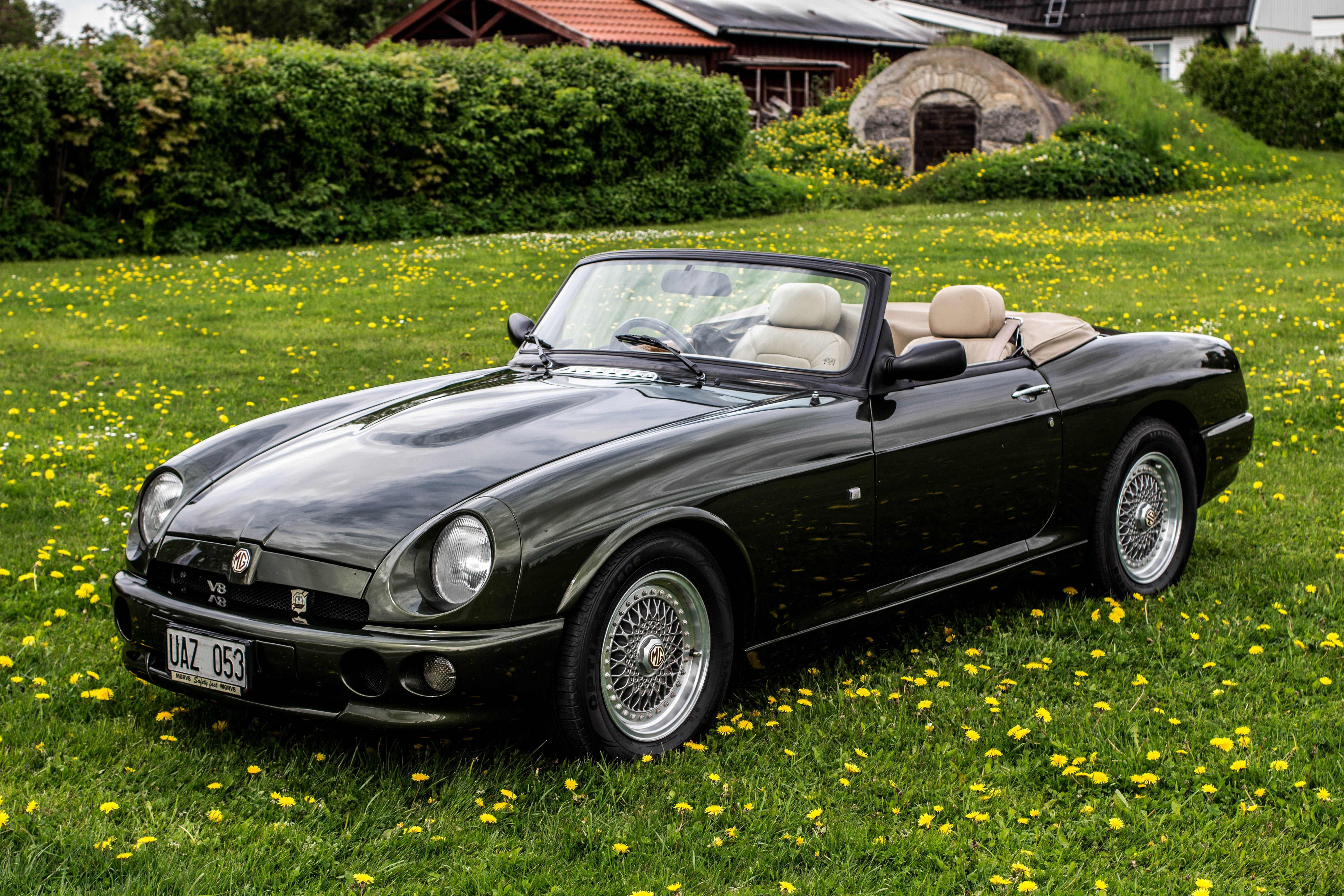 Teal Vintage Convertible · Free Stock Photo