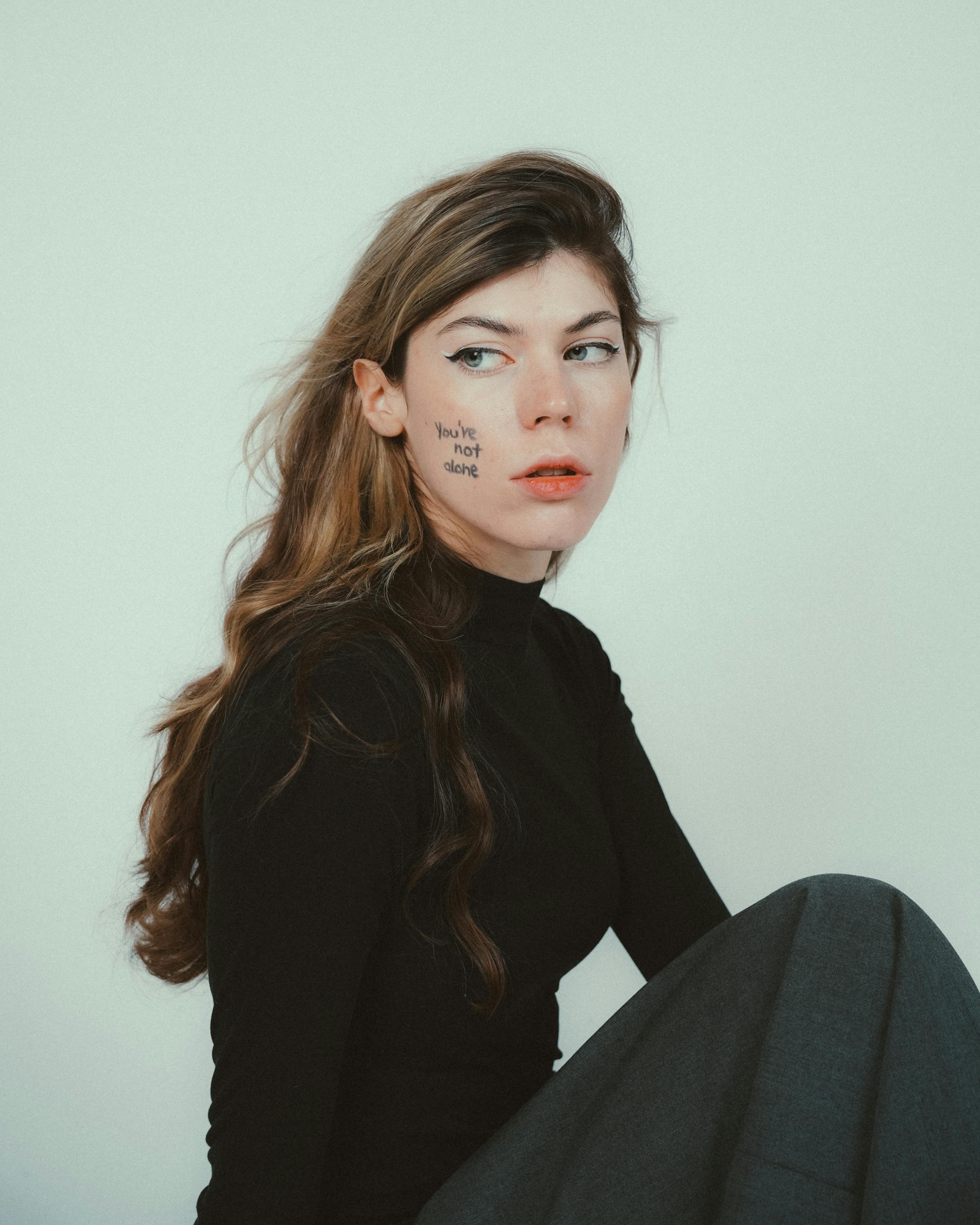 Portrait of Woman with Inspirational Message on Face · Free Stock Photo