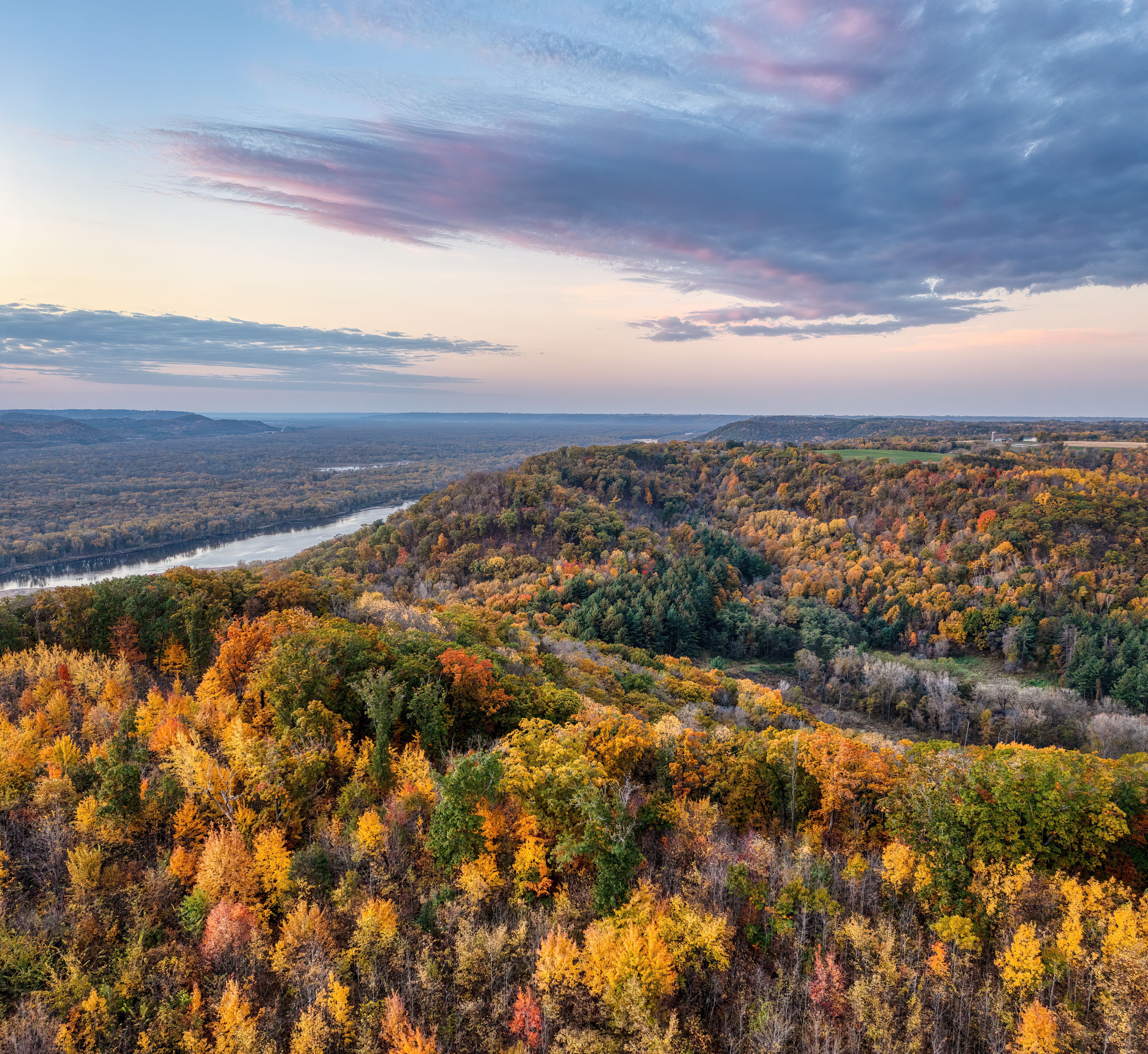 Autumn Aerial View of Ella Wisconsin Landscape · Free Stock Photo