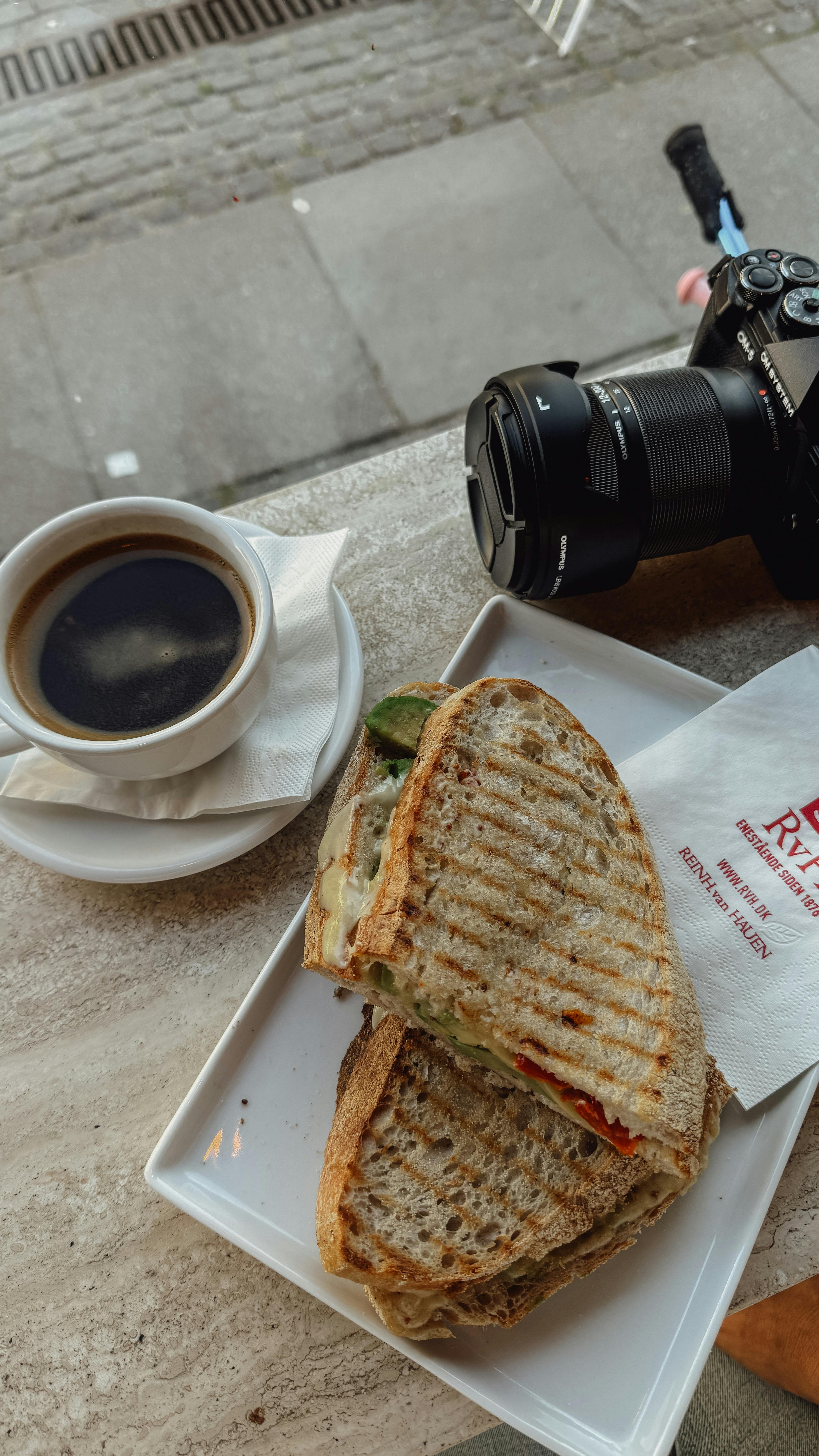 Delicious Cafe Sandwich and Coffee in Copenhagen · Free Stock Photo