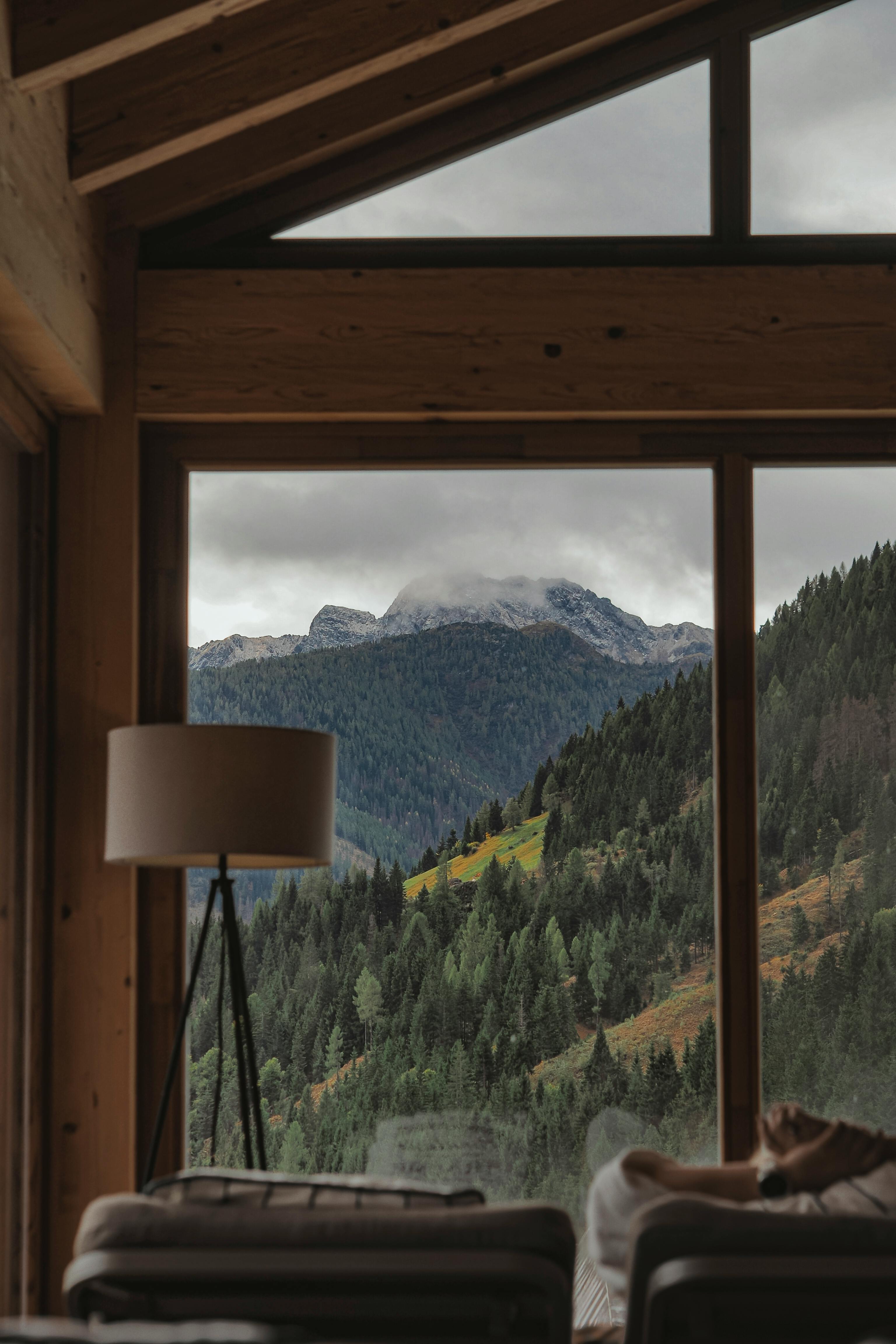 Picturesque Mountain View Through Modern Window · Free Stock Photo