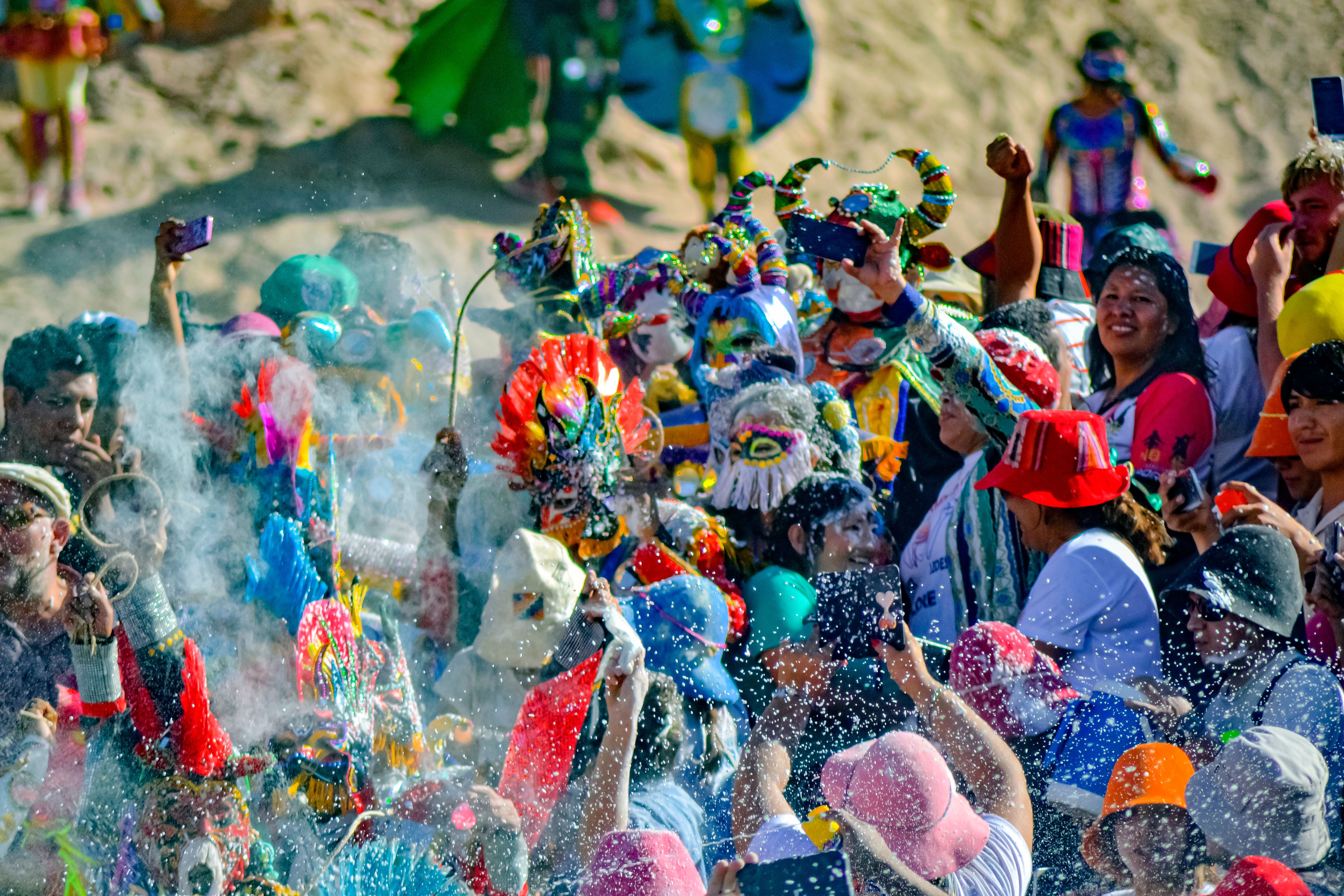 Vibrant Festival Celebration with Colorful Costumes · Free Stock Photo
