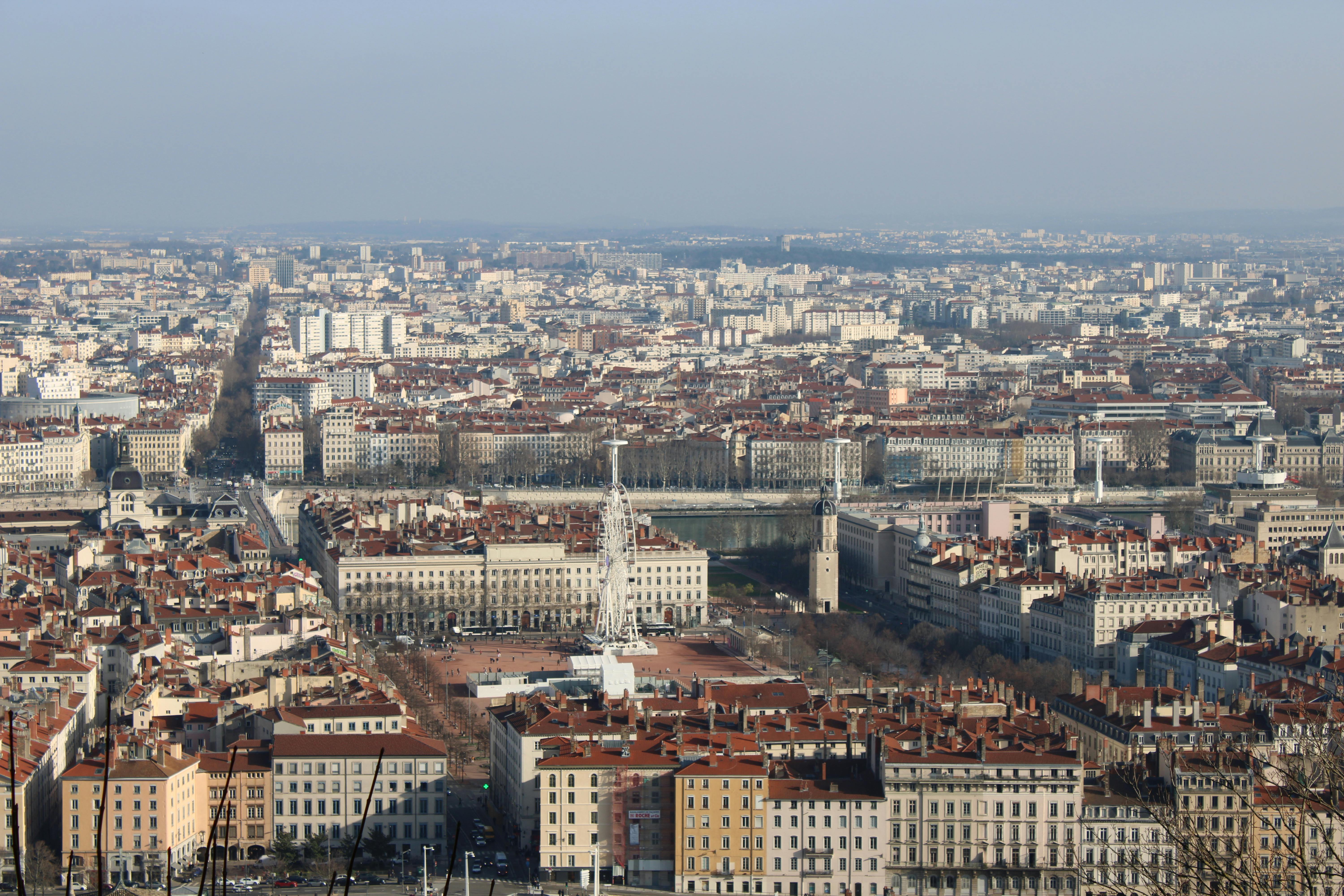 Aerial View of Lyon Cityscape at Day · Free Stock Photo