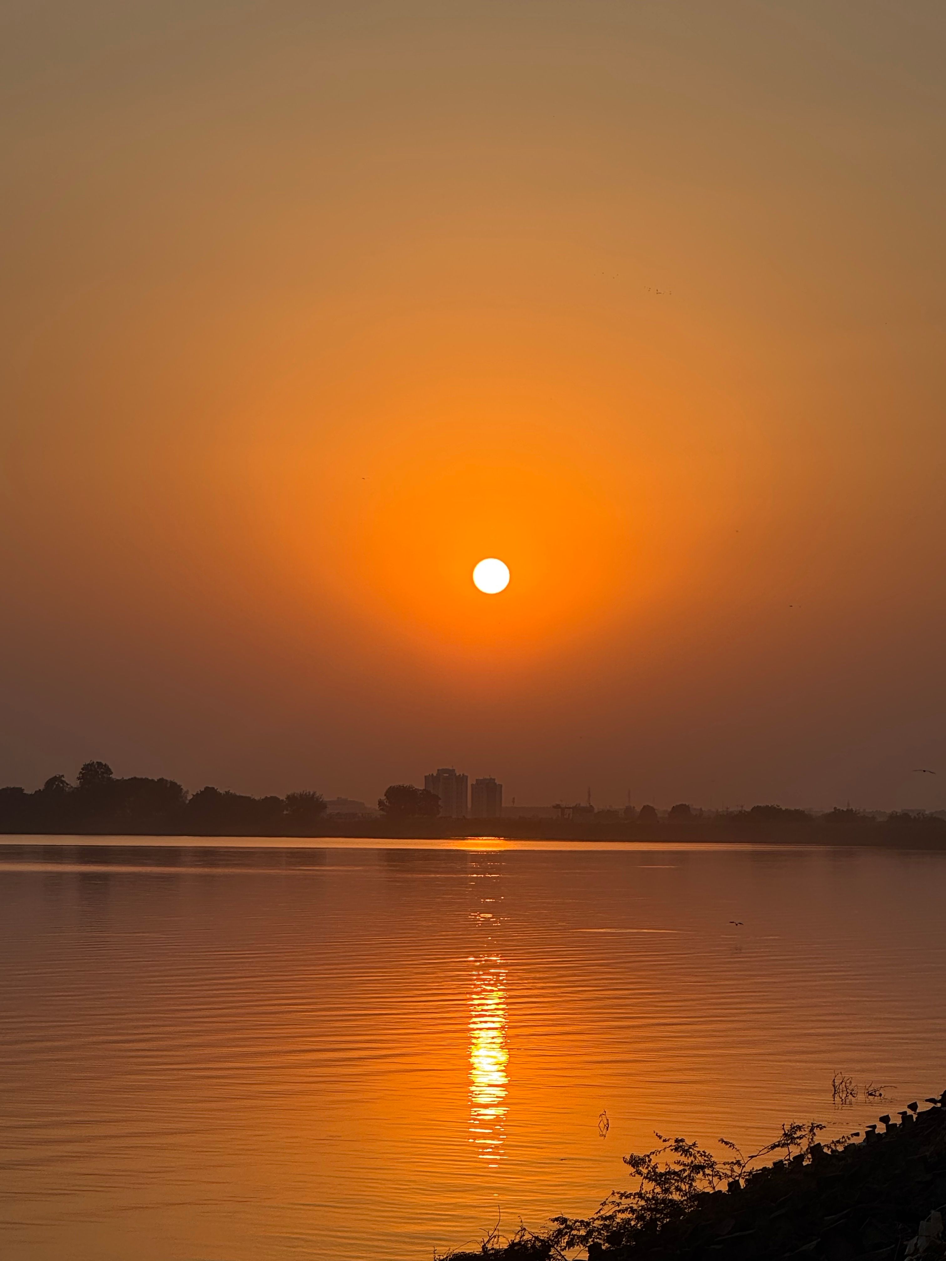 Serene Sunset Over Lake in Gujarat, India · Free Stock Photo