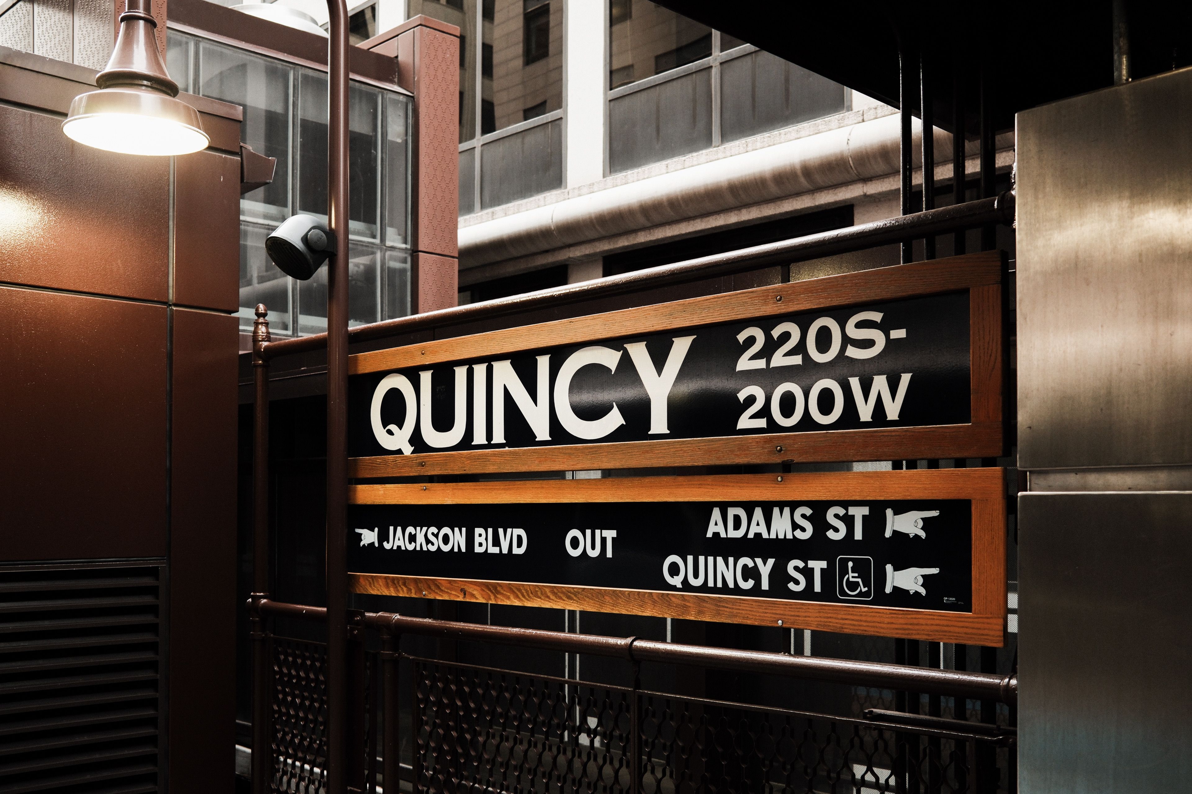 Quincy Station Sign in Chicago's Subway System · Free Stock Photo