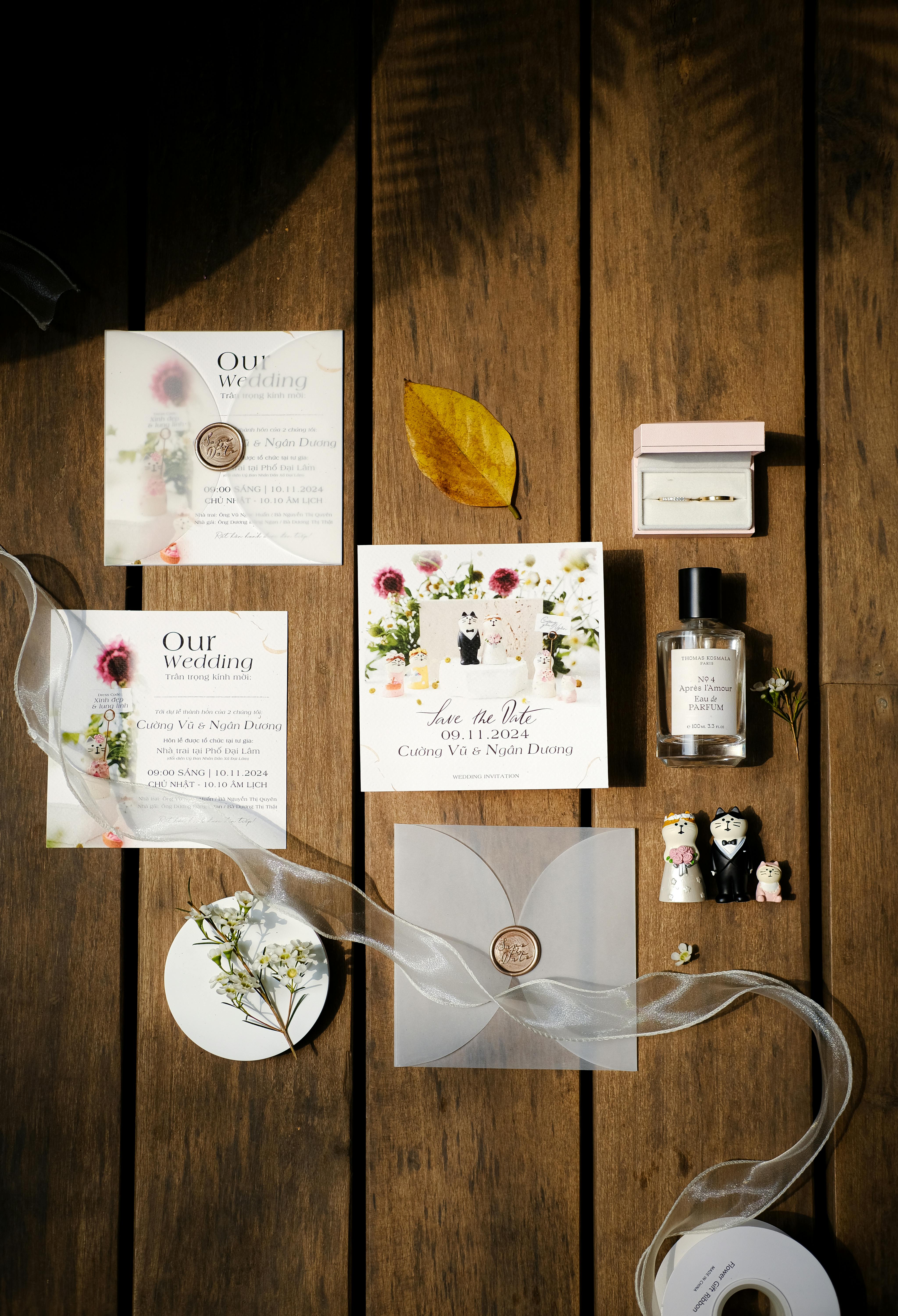 Elegant Wedding Invitation Flat Lay Display · Free Stock Photo