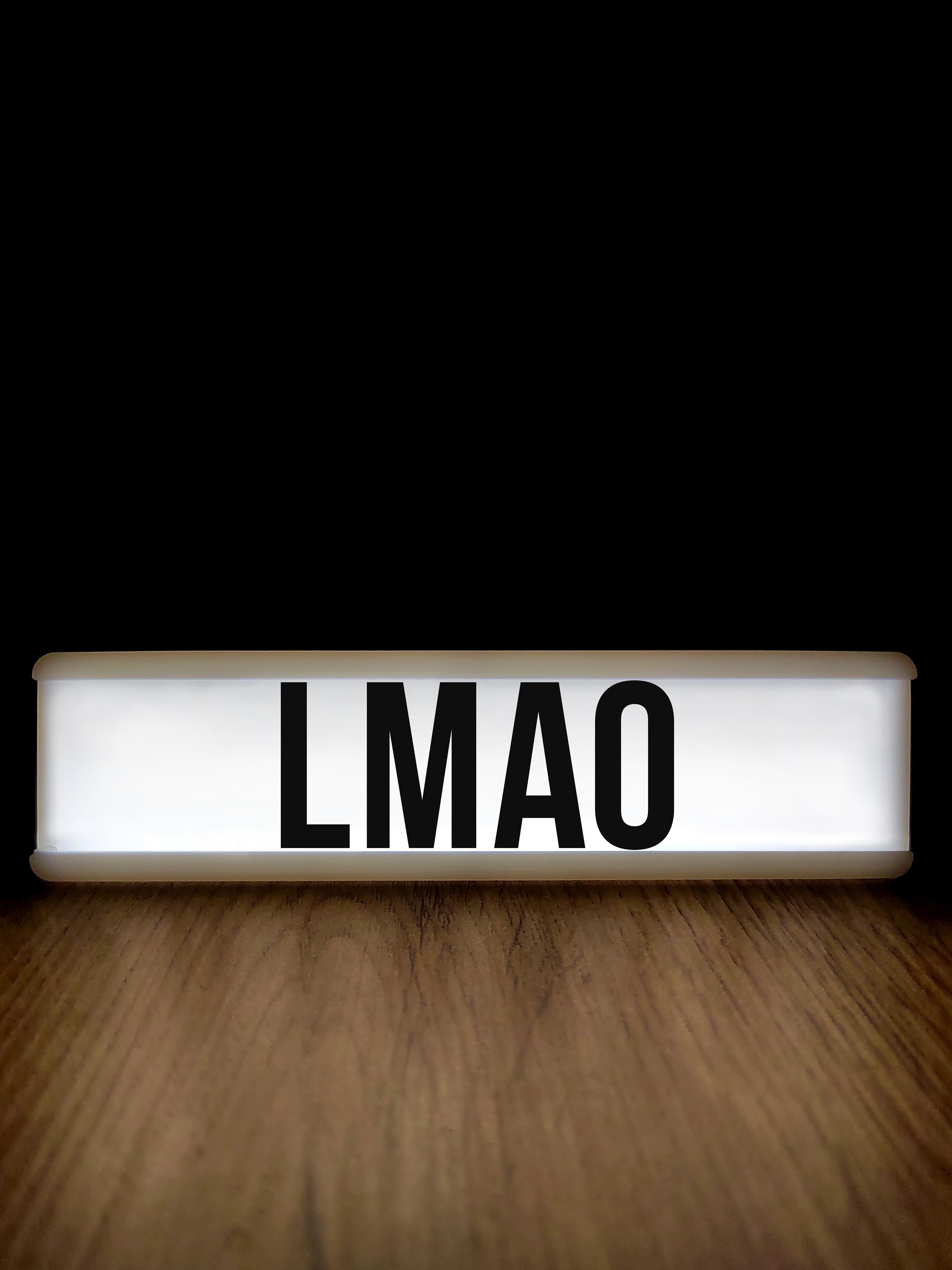 Funny Lightbox with Popular Text Slang LMAO · Free Stock Photo