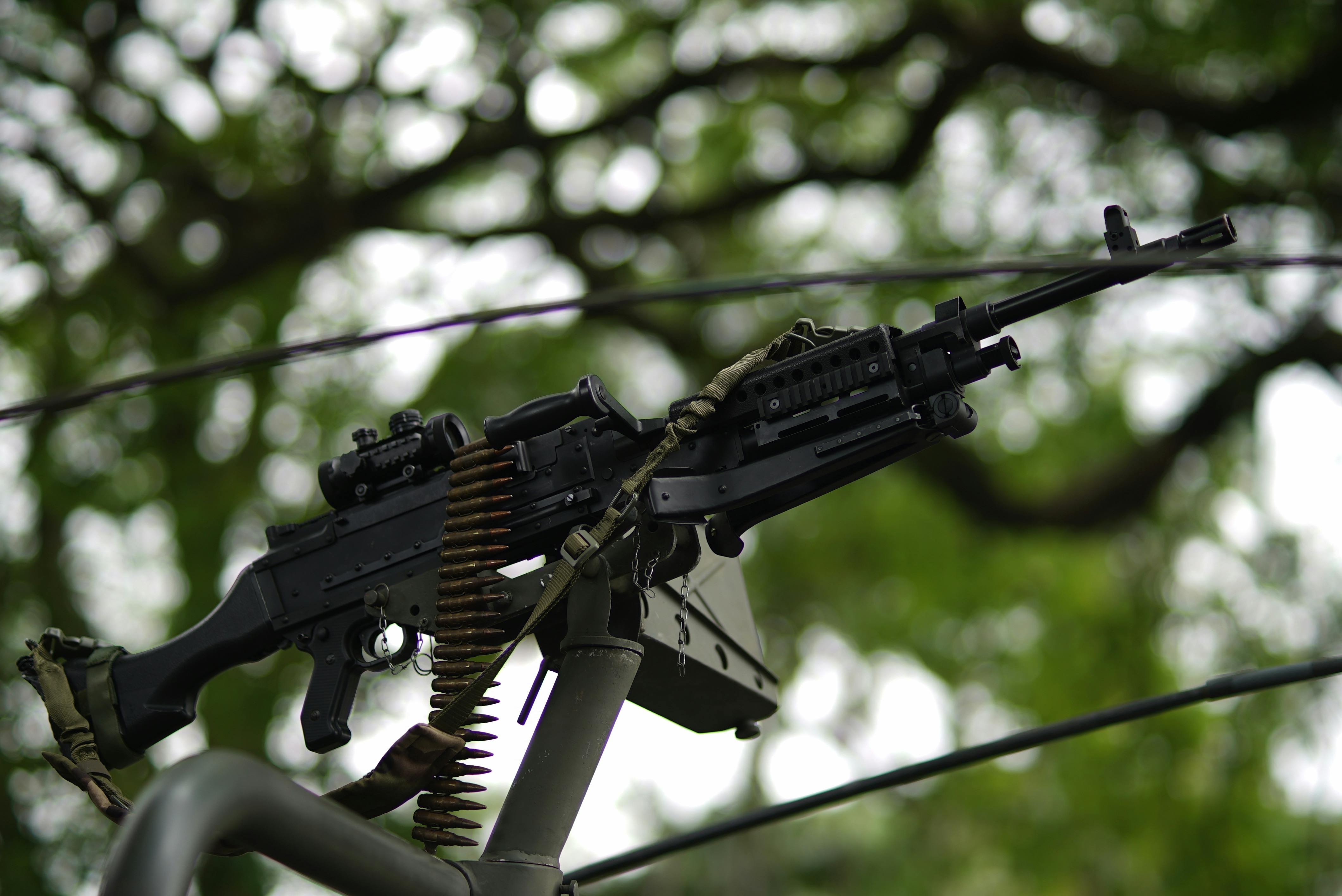 Mounted Machine Gun in Outdoor Setting · Free Stock Photo