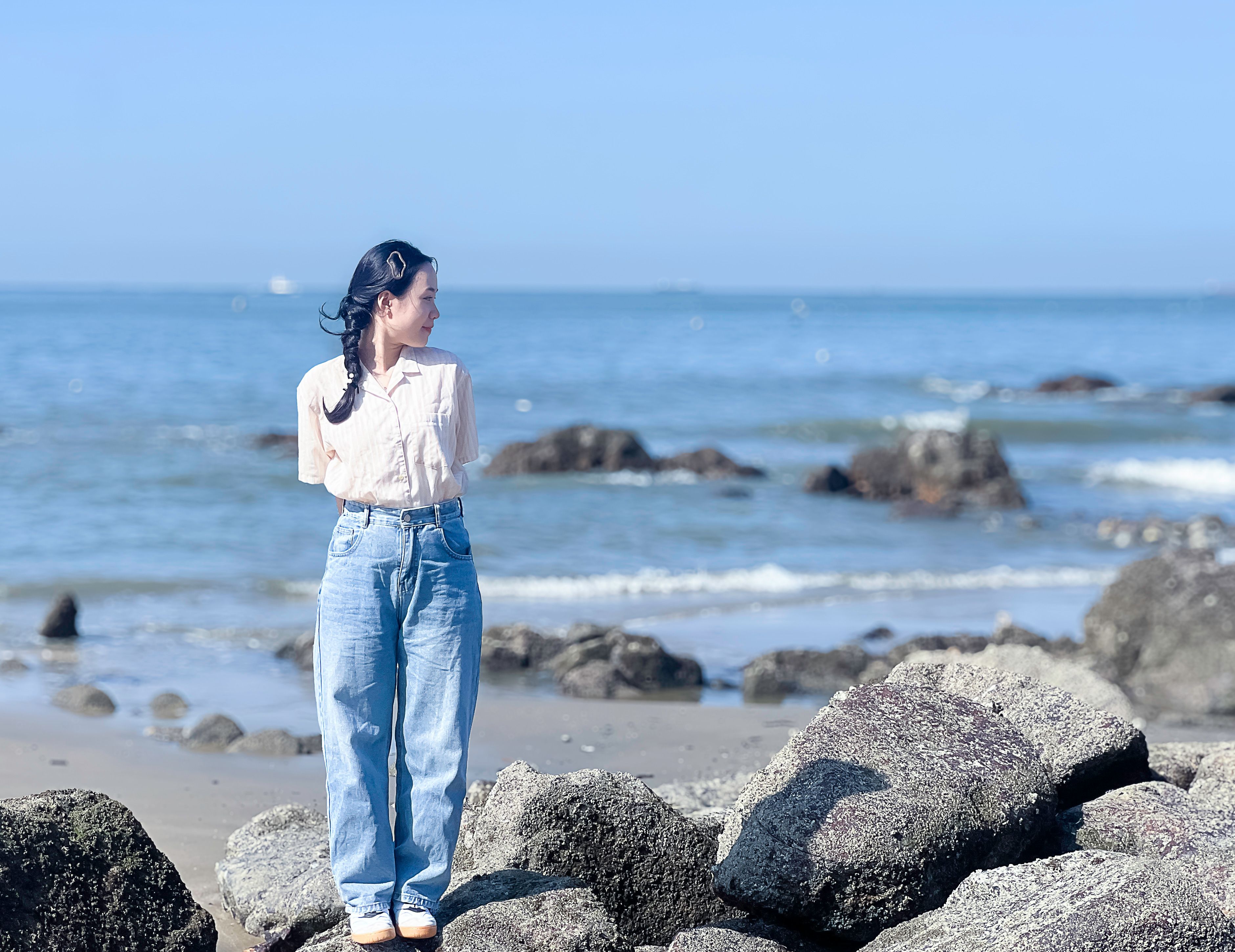 Young Woman Enjoying a Sunny Day at the Vietnamese Beach · Free Stock Photo