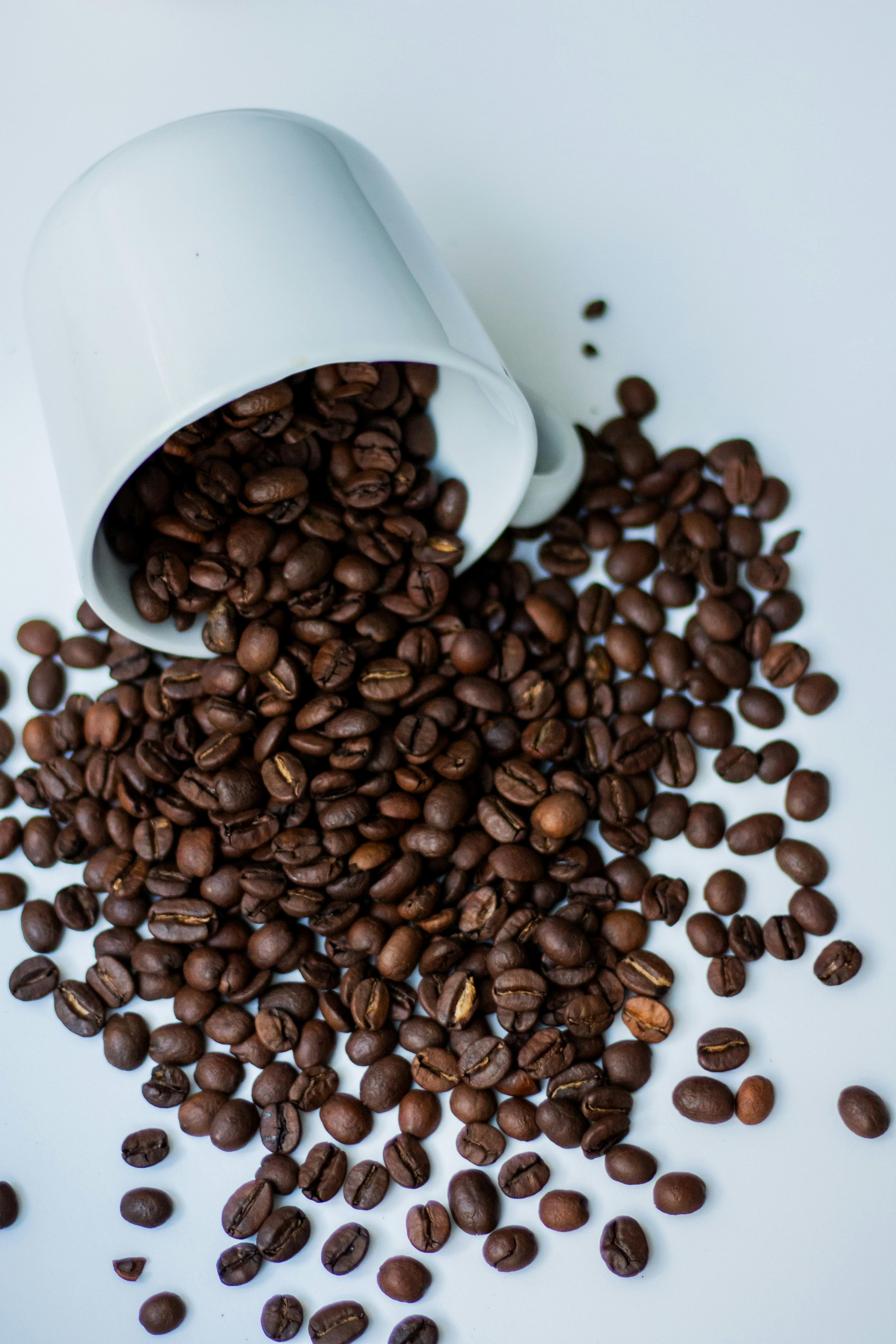 Overturned Mug with Scattered Coffee Beans · Free Stock Photo