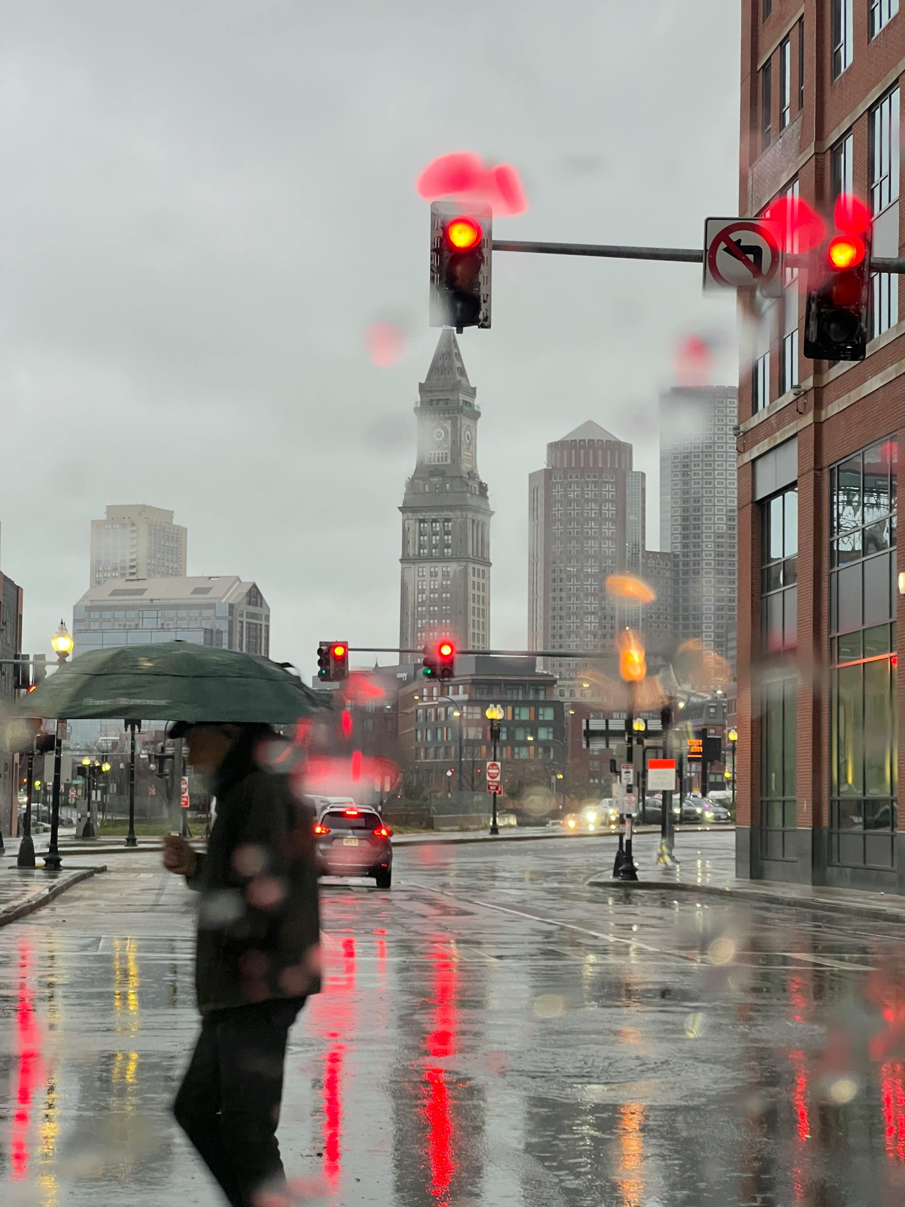 Rainy Day in Boston with Custom House View · Free Stock Photo