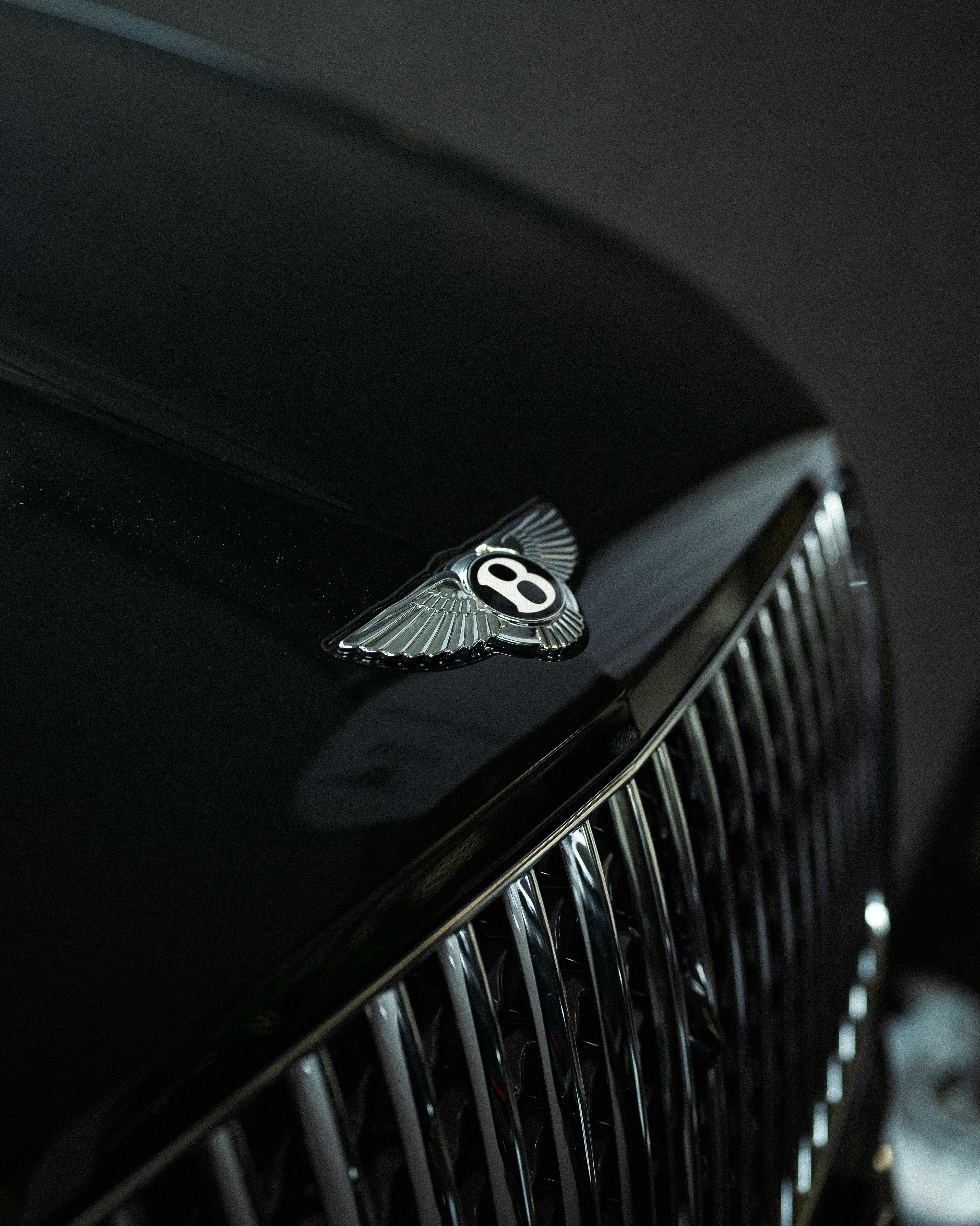 Close-up of Bentley Logo on Luxury Automobile · Free Stock Photo