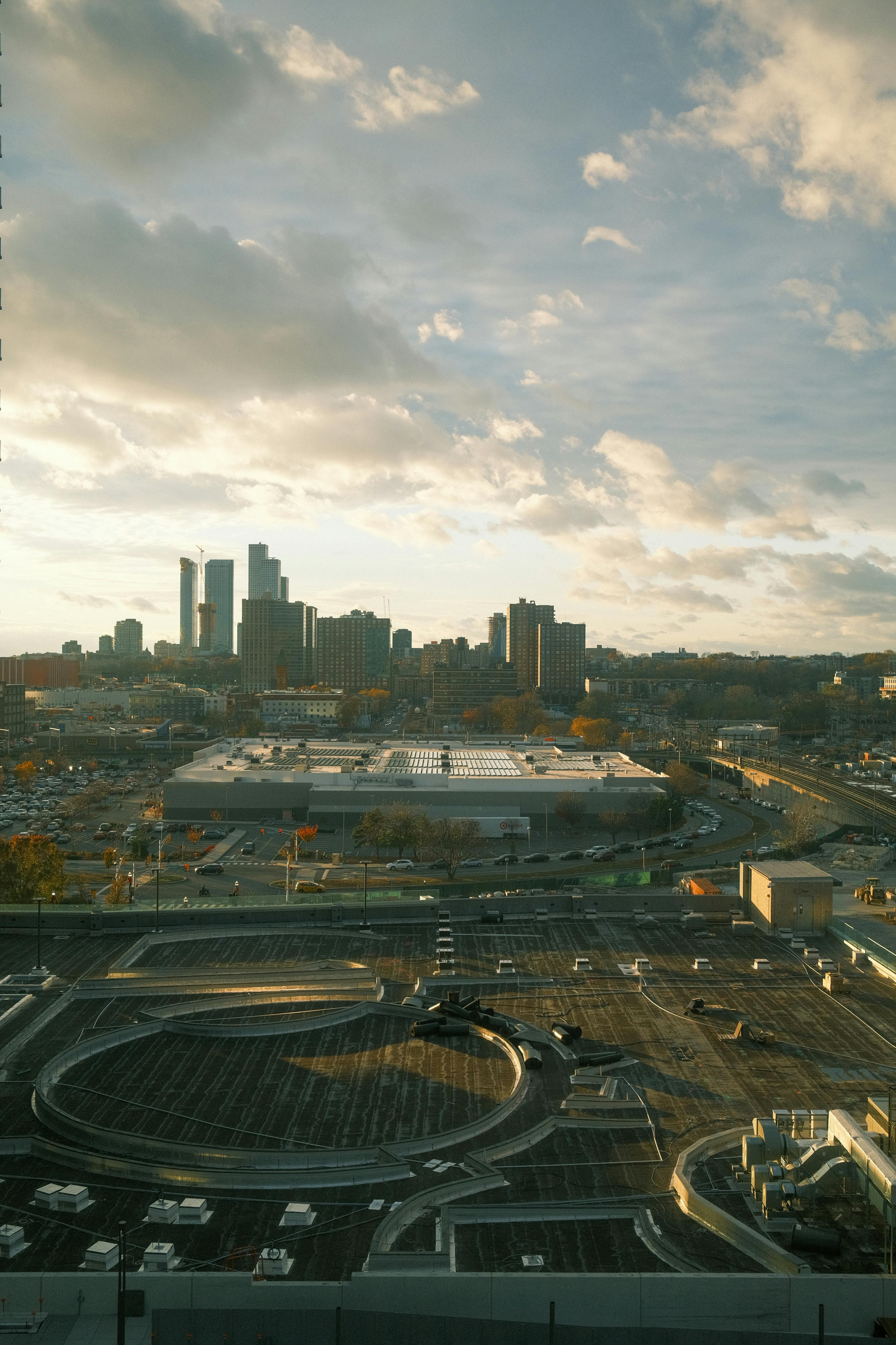 Aerial View of Hoboken Skyline at Dusk · Free Stock Photo