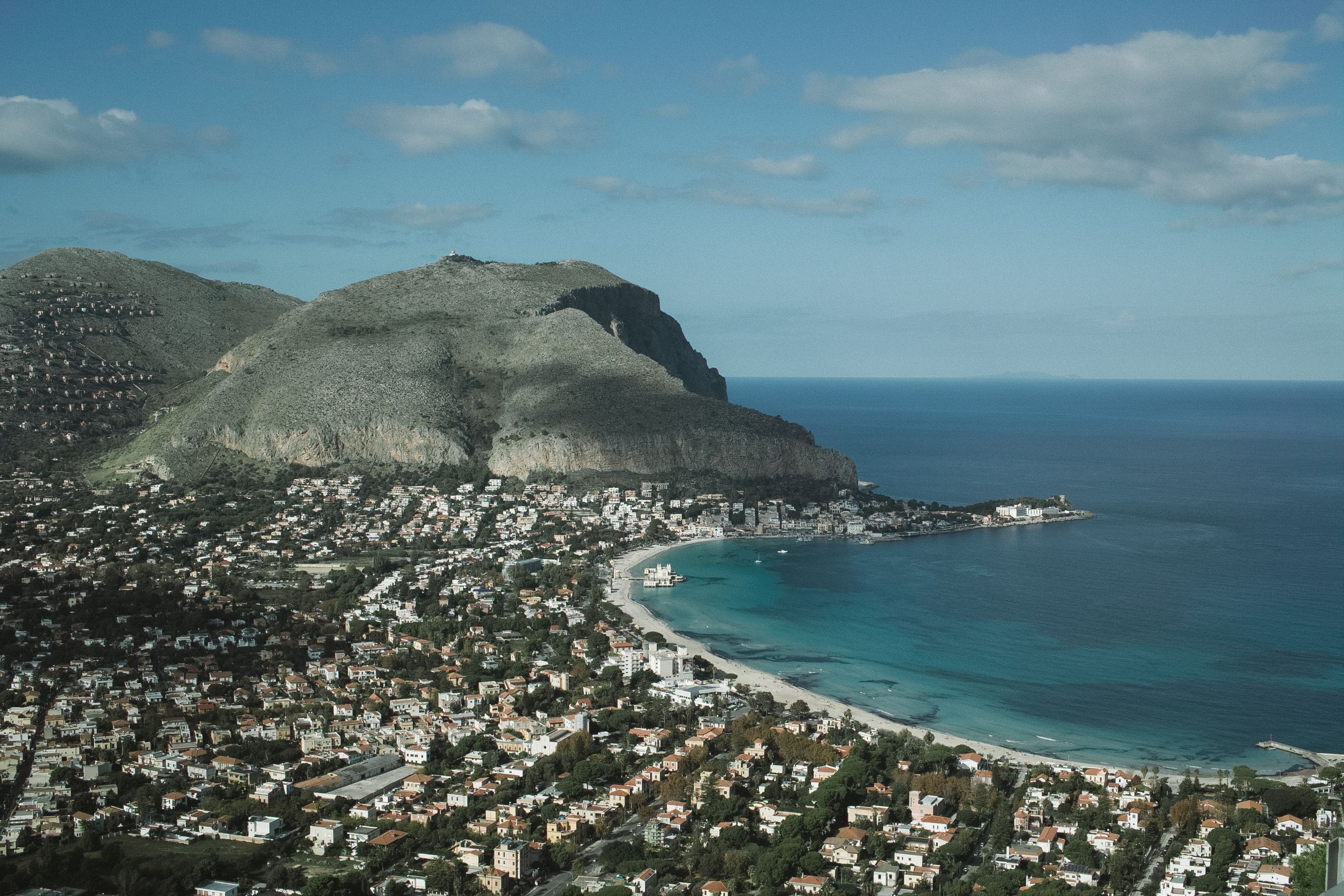 Scenic Mondello Beach Aerial View in Palermo · Free Stock Photo