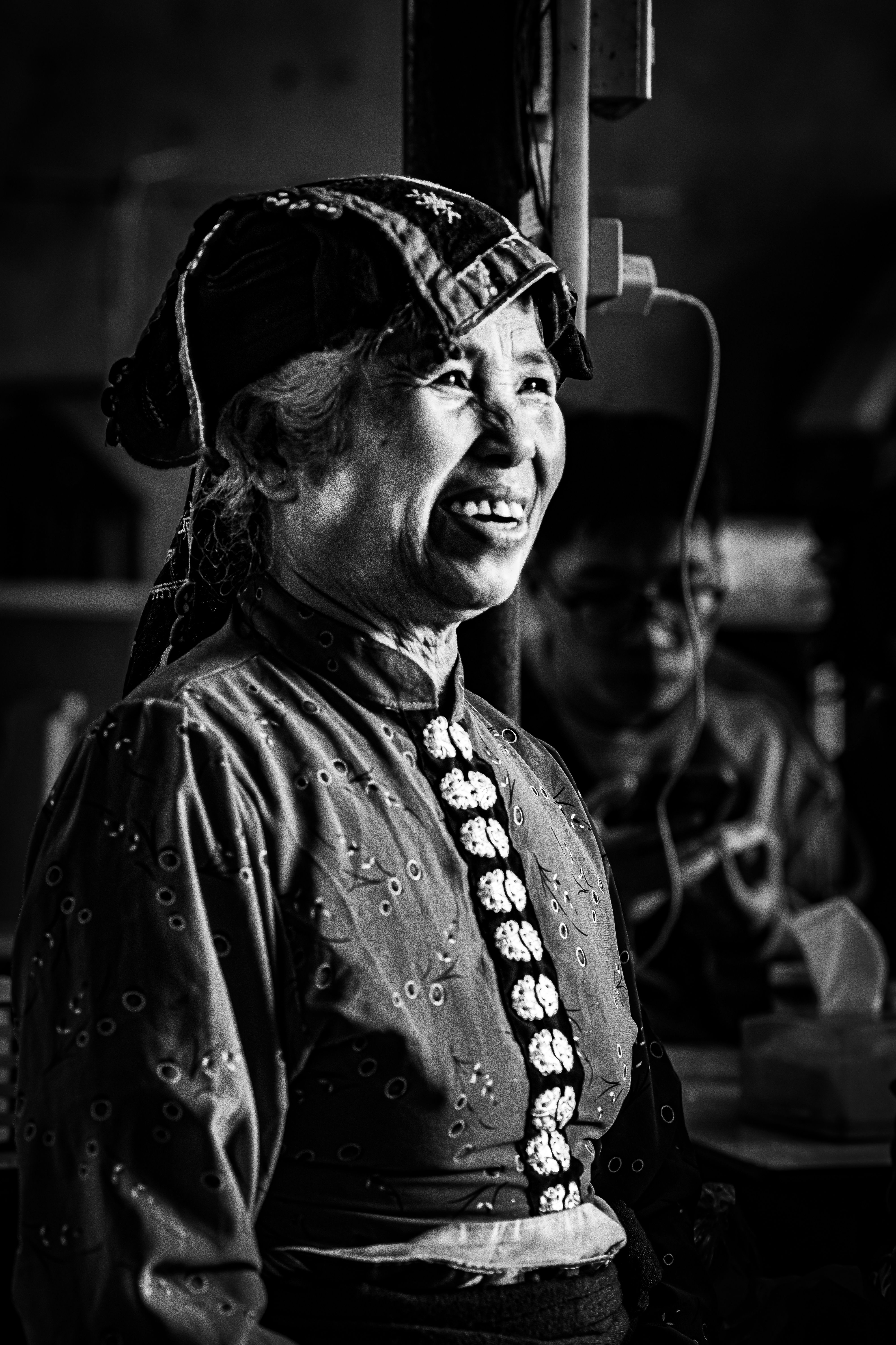 Portrait of Elderly Woman in Traditional Hmong Attire · Free Stock Photo