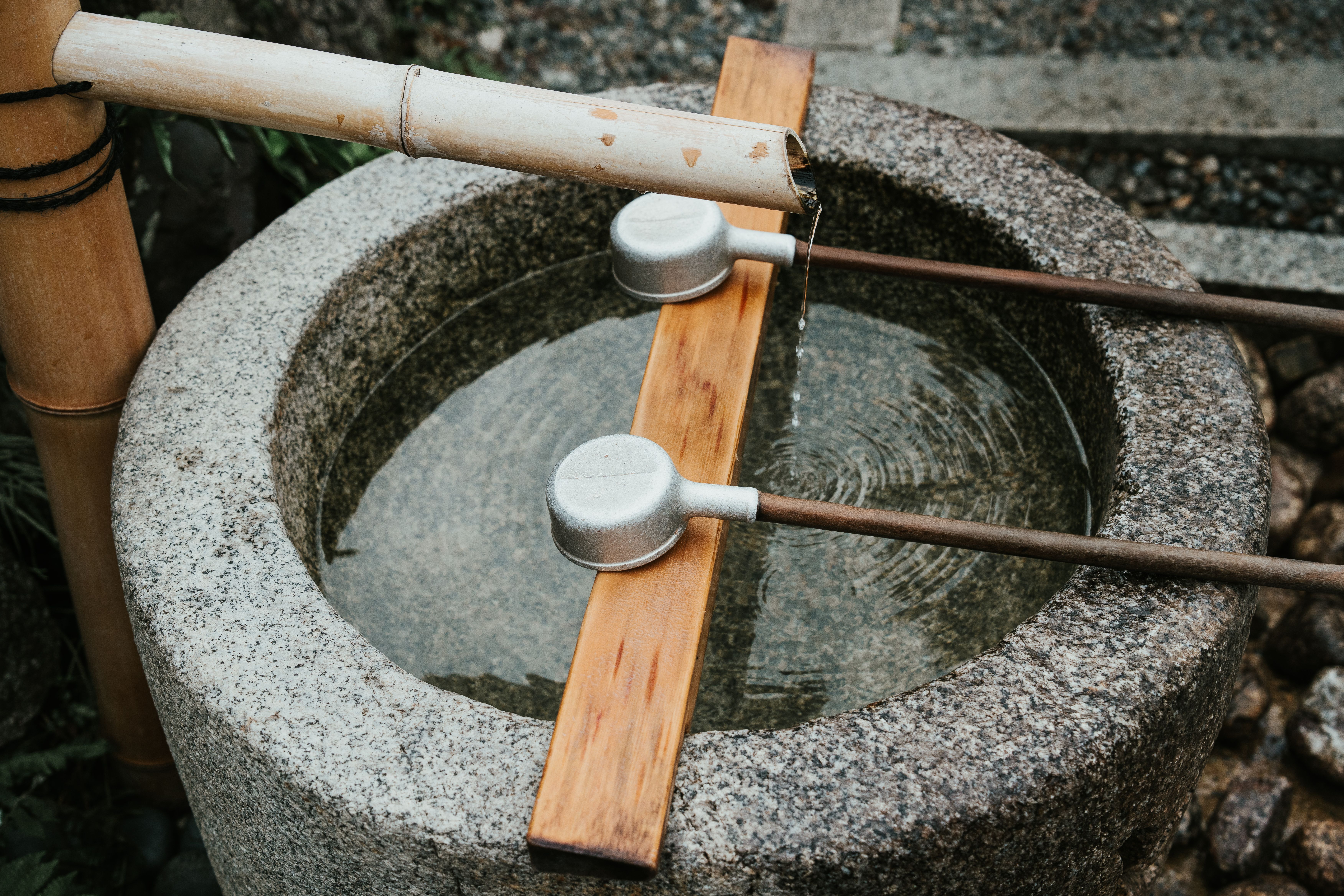 Traditional Japanese Temizuya for Ritual Purification · Free Stock Photo
