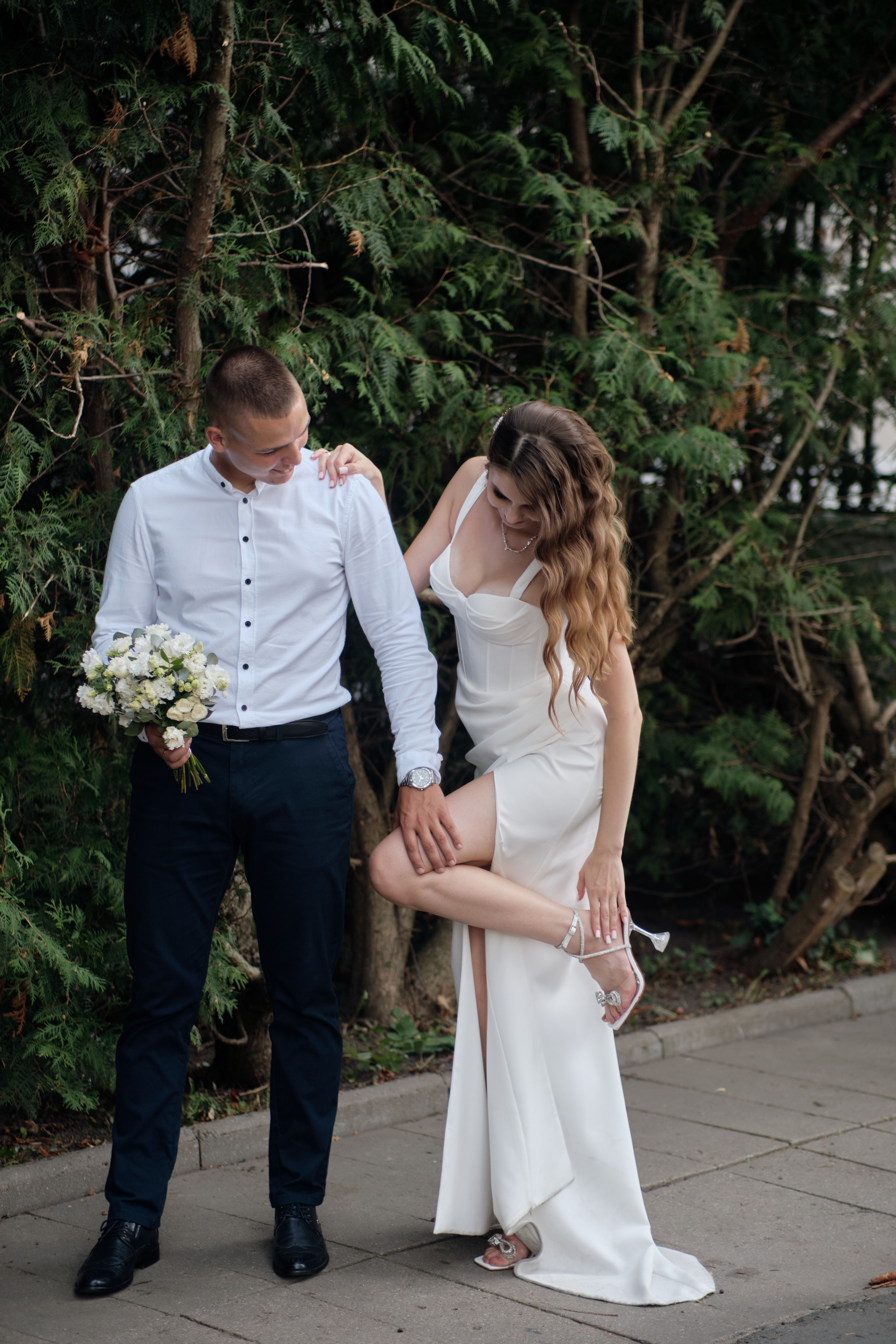Man and Woman Taking a Prenup Photo · Free Stock Photo