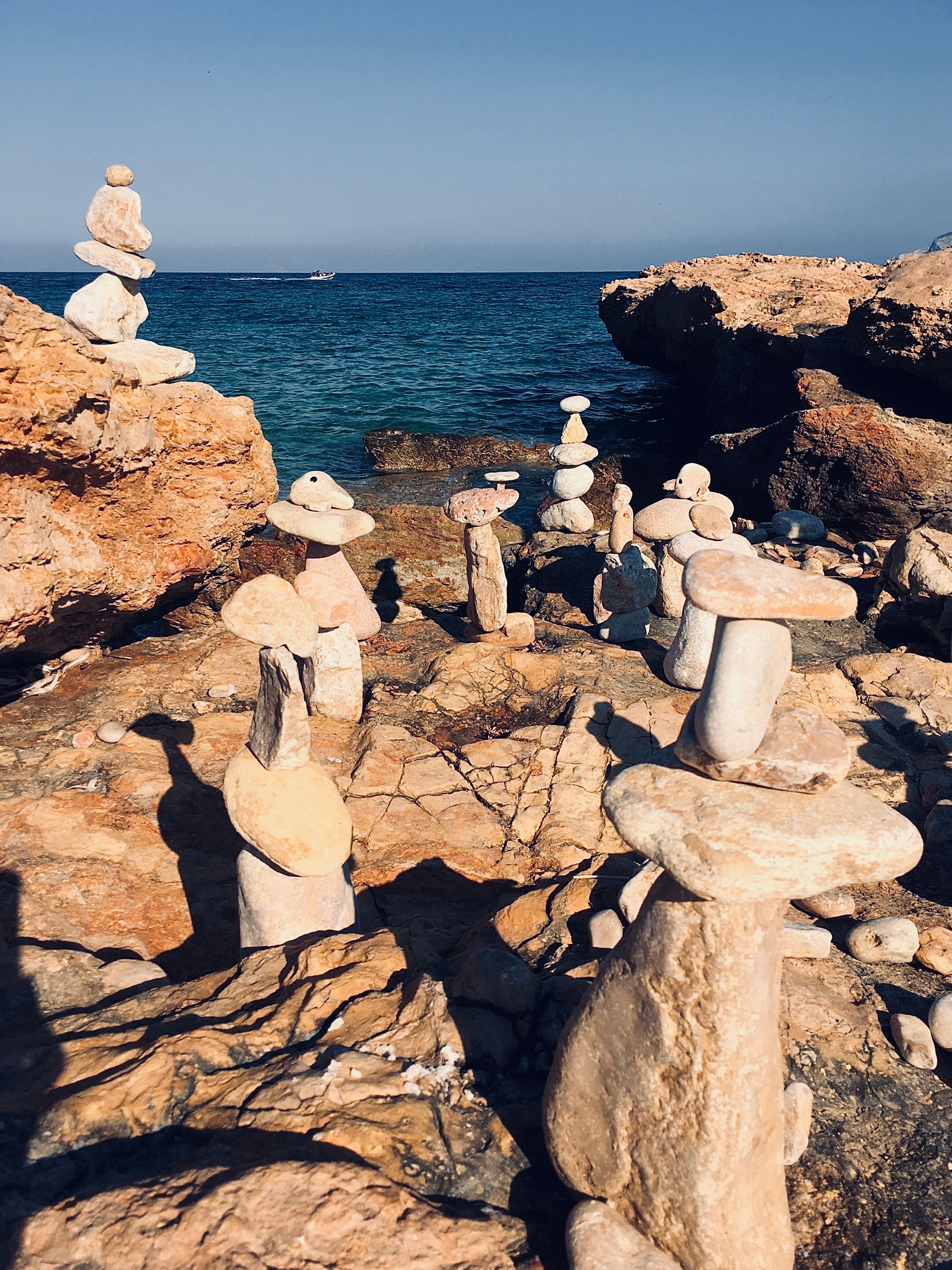Balanced Rock Structures by the Aegean Sea · Free Stock Photo