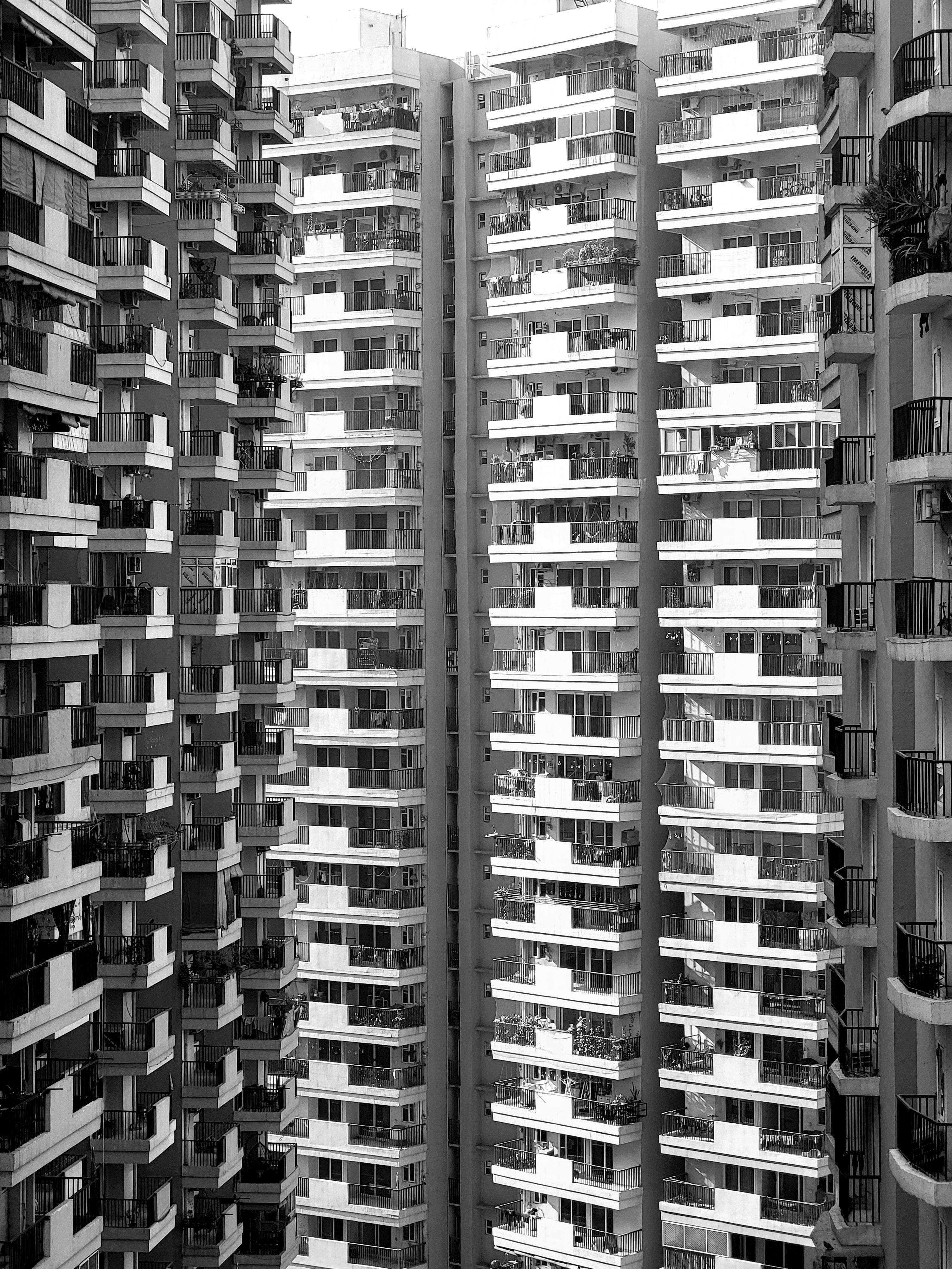 Black and White High-Rise Residential Architecture · Free Stock Photo