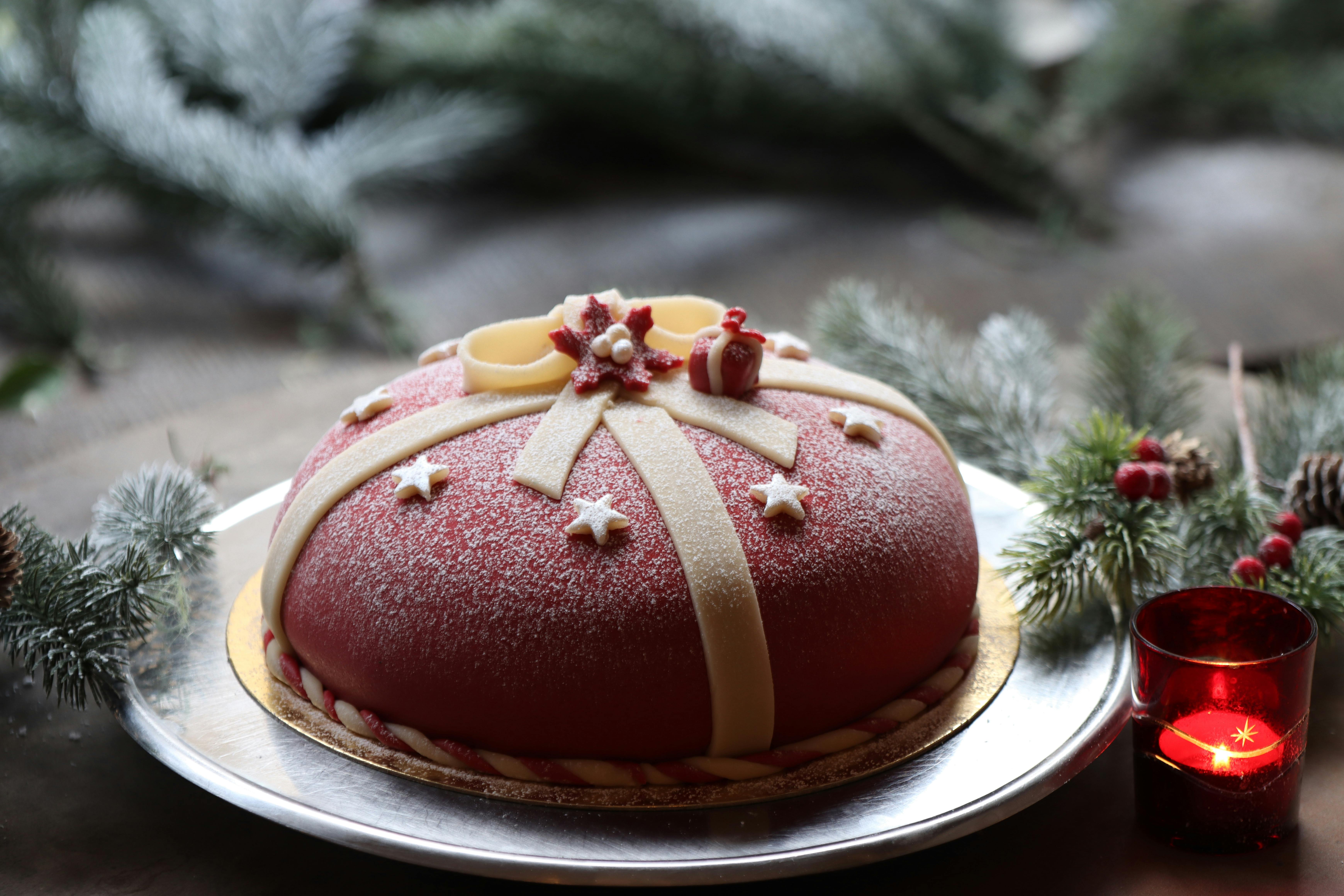 Festive Artisan Cake with Decorative Elements · Free Stock Photo