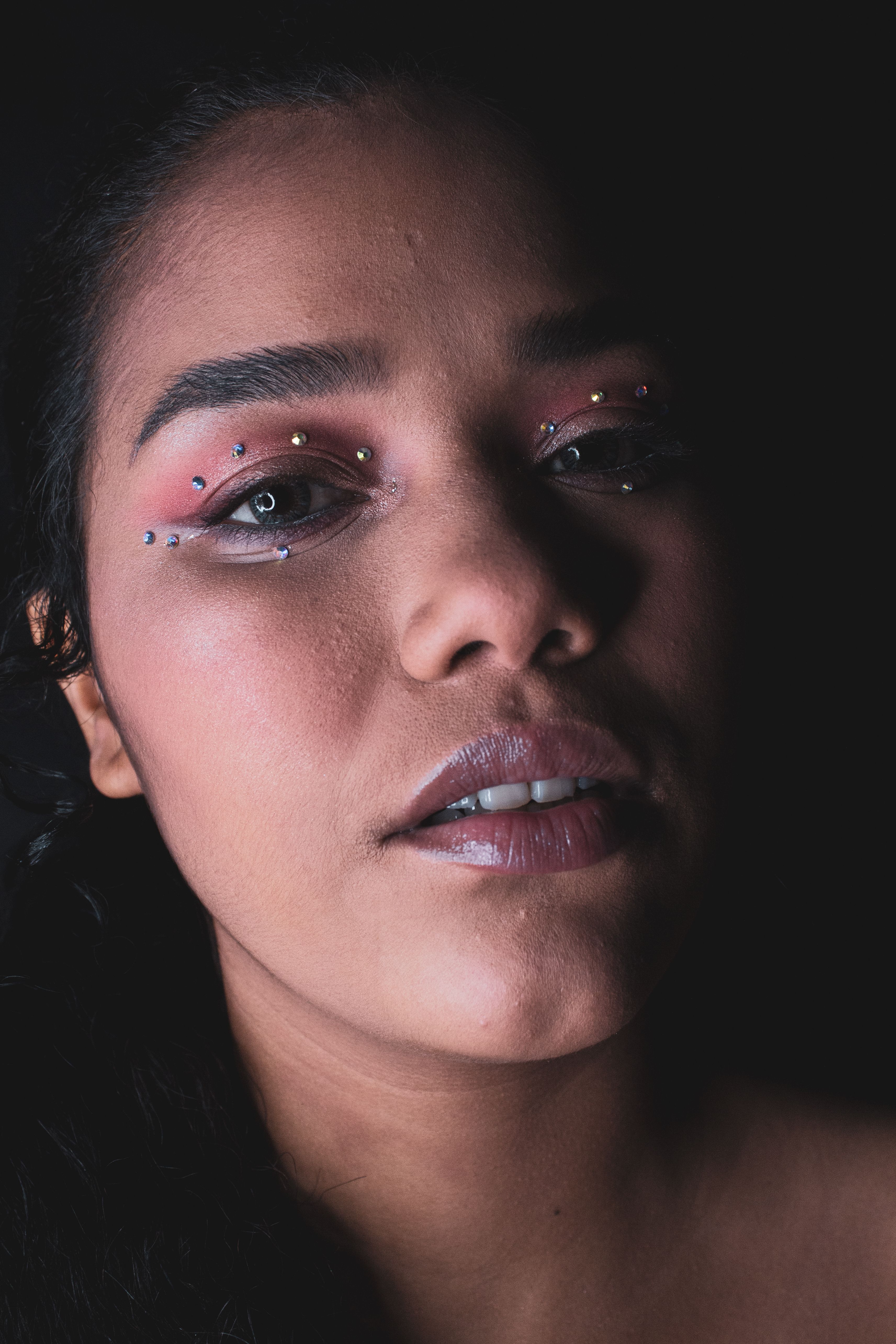 Artistic Portrait with Creative Makeup Details · Free Stock Photo