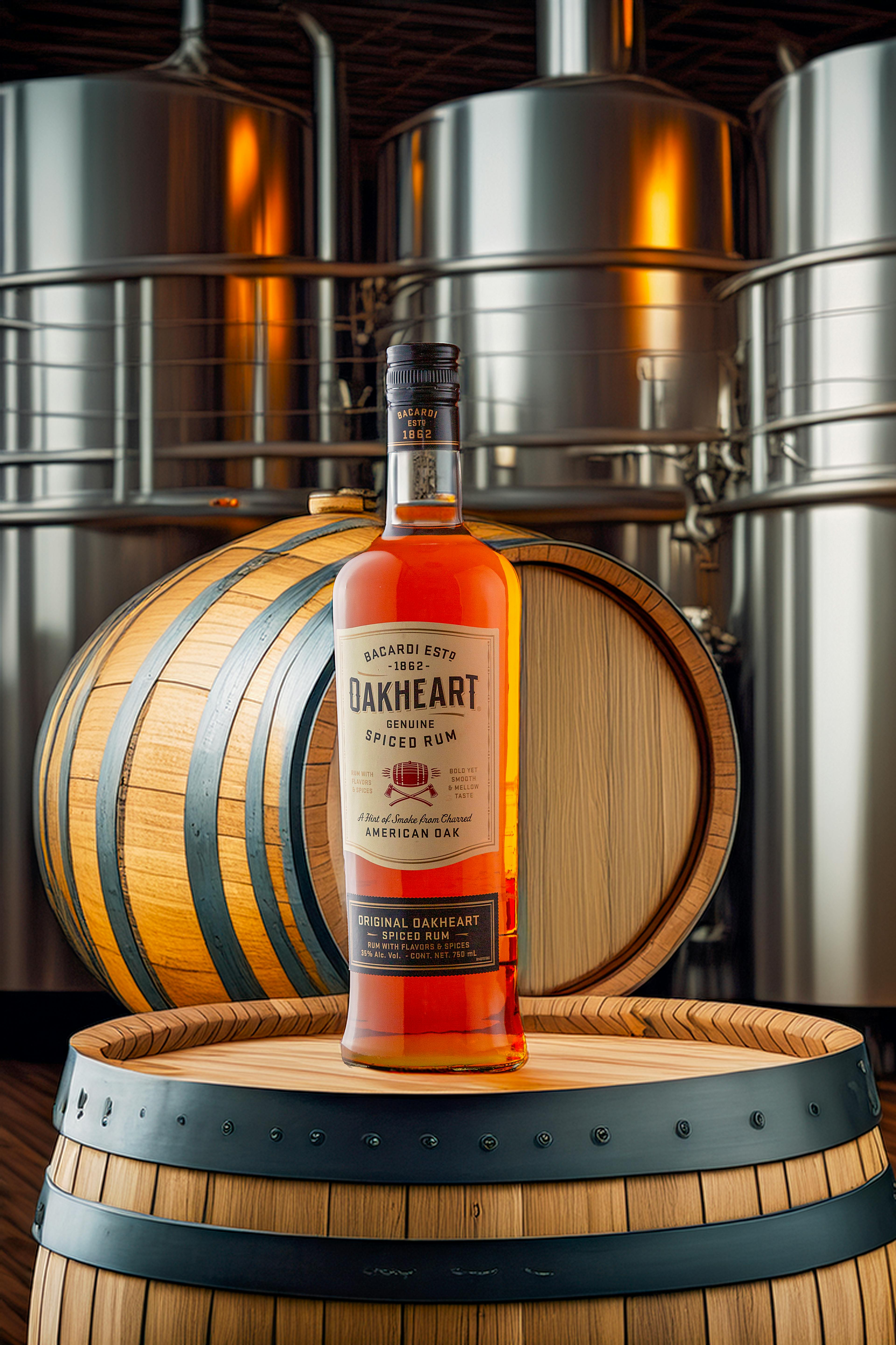 Oakheart Spiced Rum in Distillery Setting · Free Stock Photo