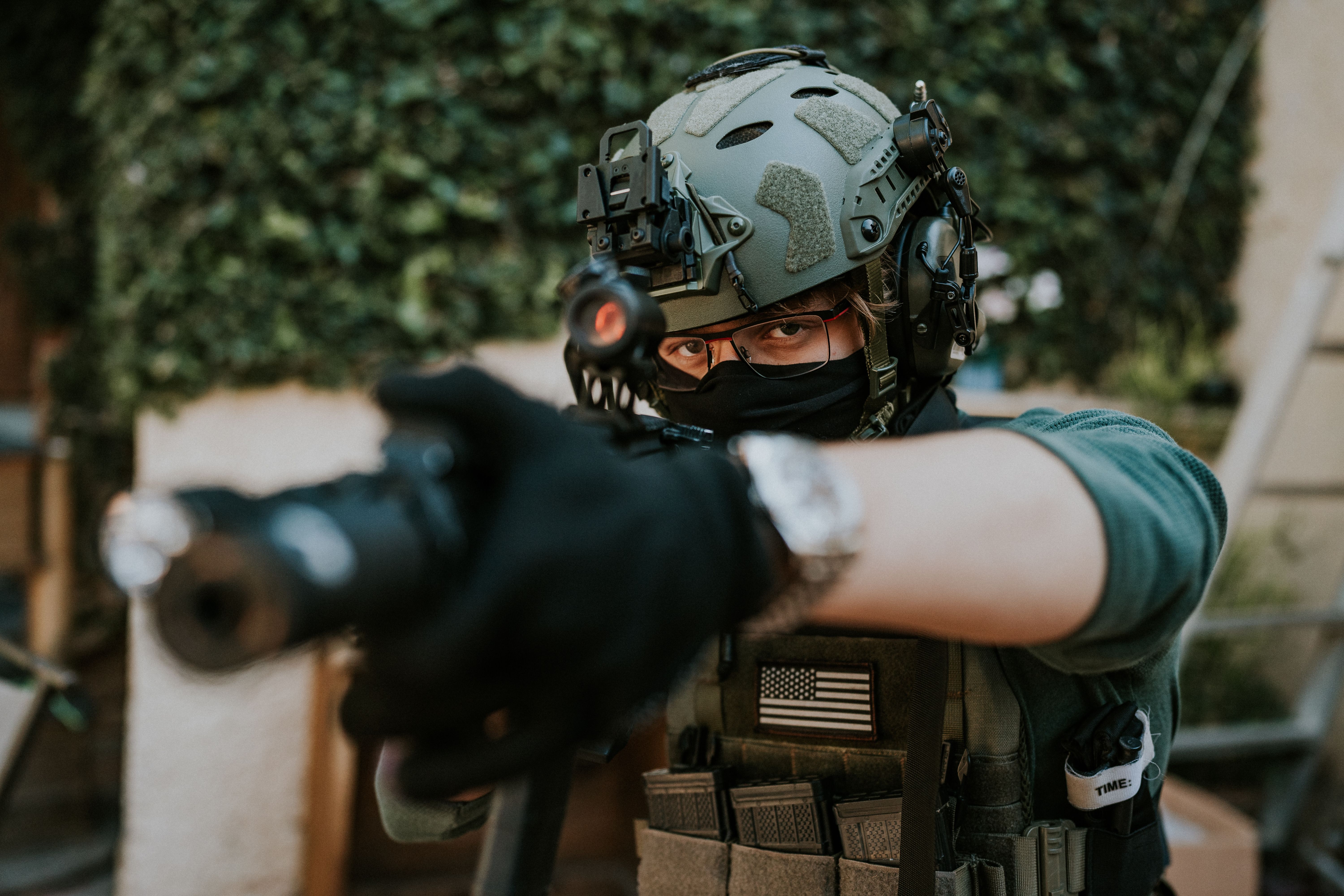 Tactical Soldier Aiming with Military Gear · Free Stock Photo