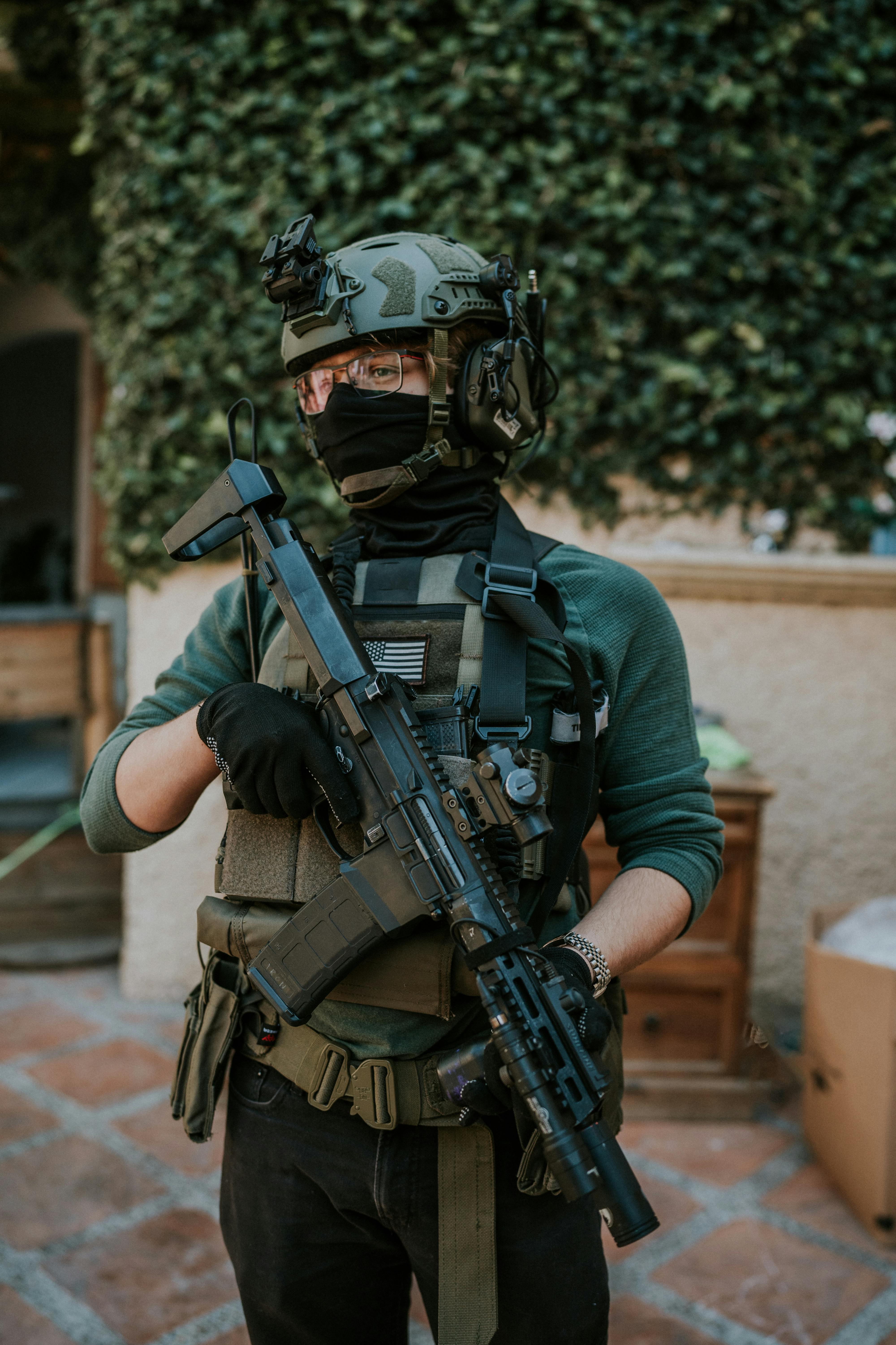 Special Forces Soldier Posing with Tactical Gear Outdoors · Free Stock ...