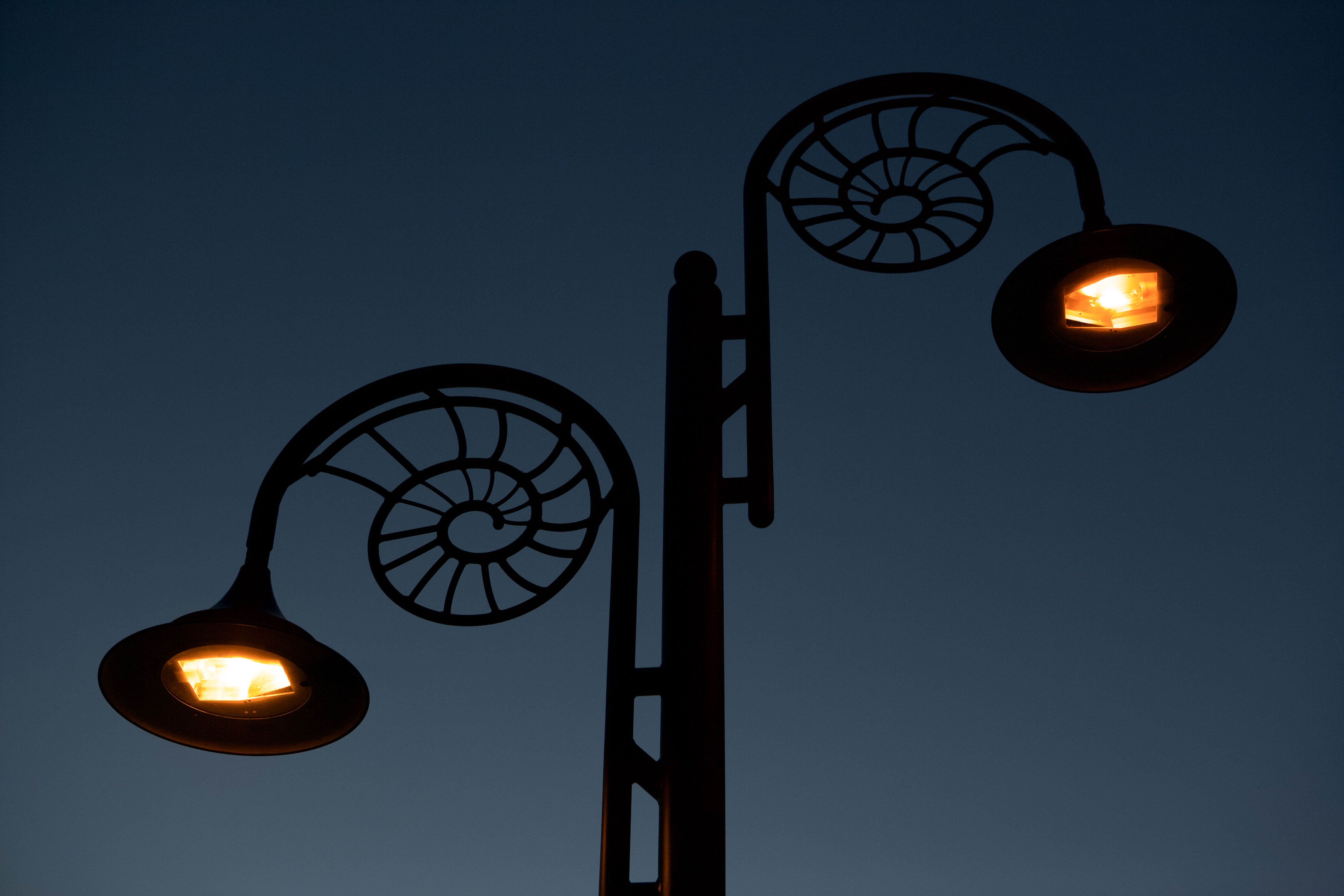 Artistic Street Lamps at Twilight in Lyme Regis · Free Stock Photo