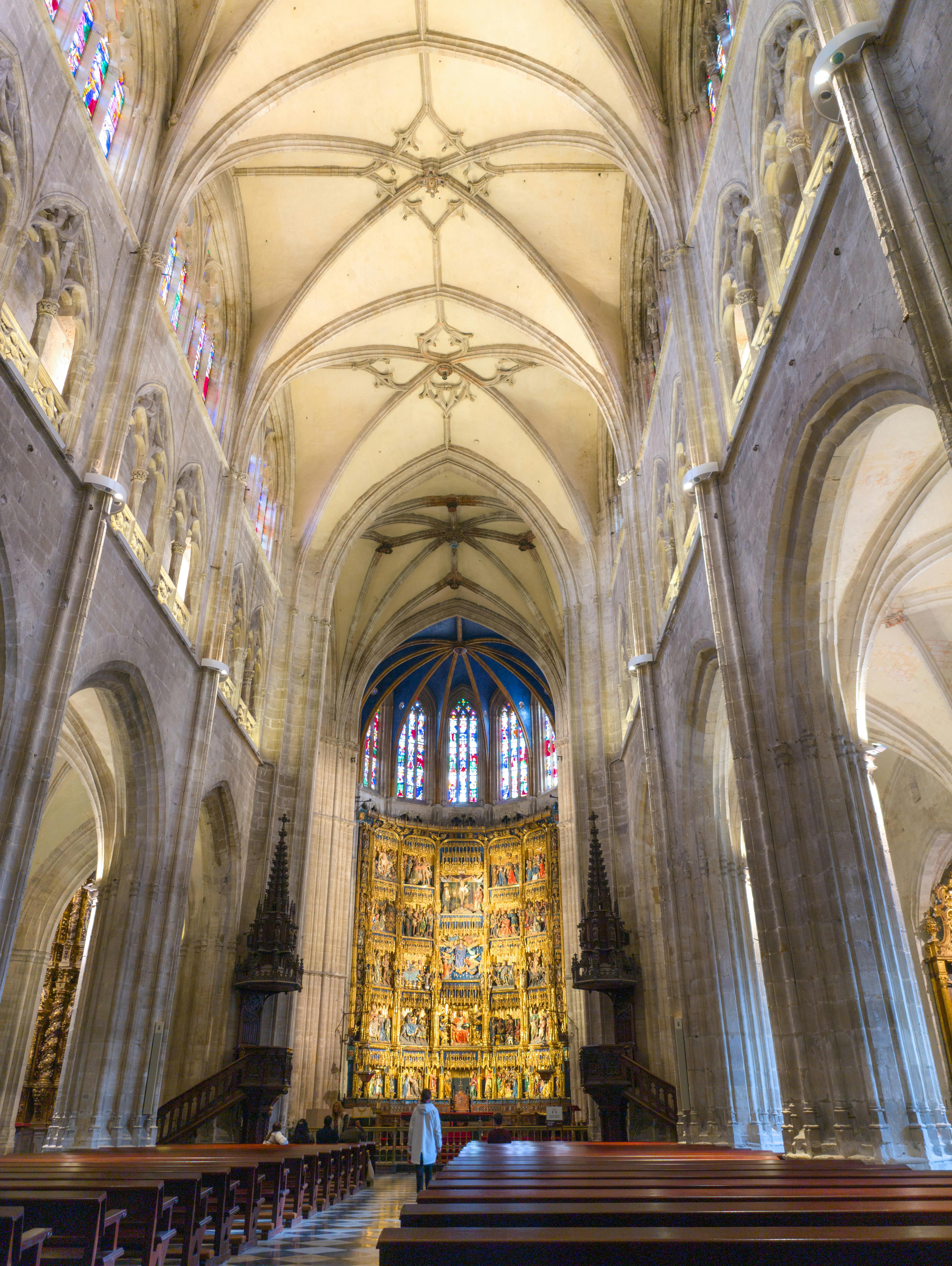 Stunning Gothic Cathedral Interior with Stained Glass · Free Stock Photo