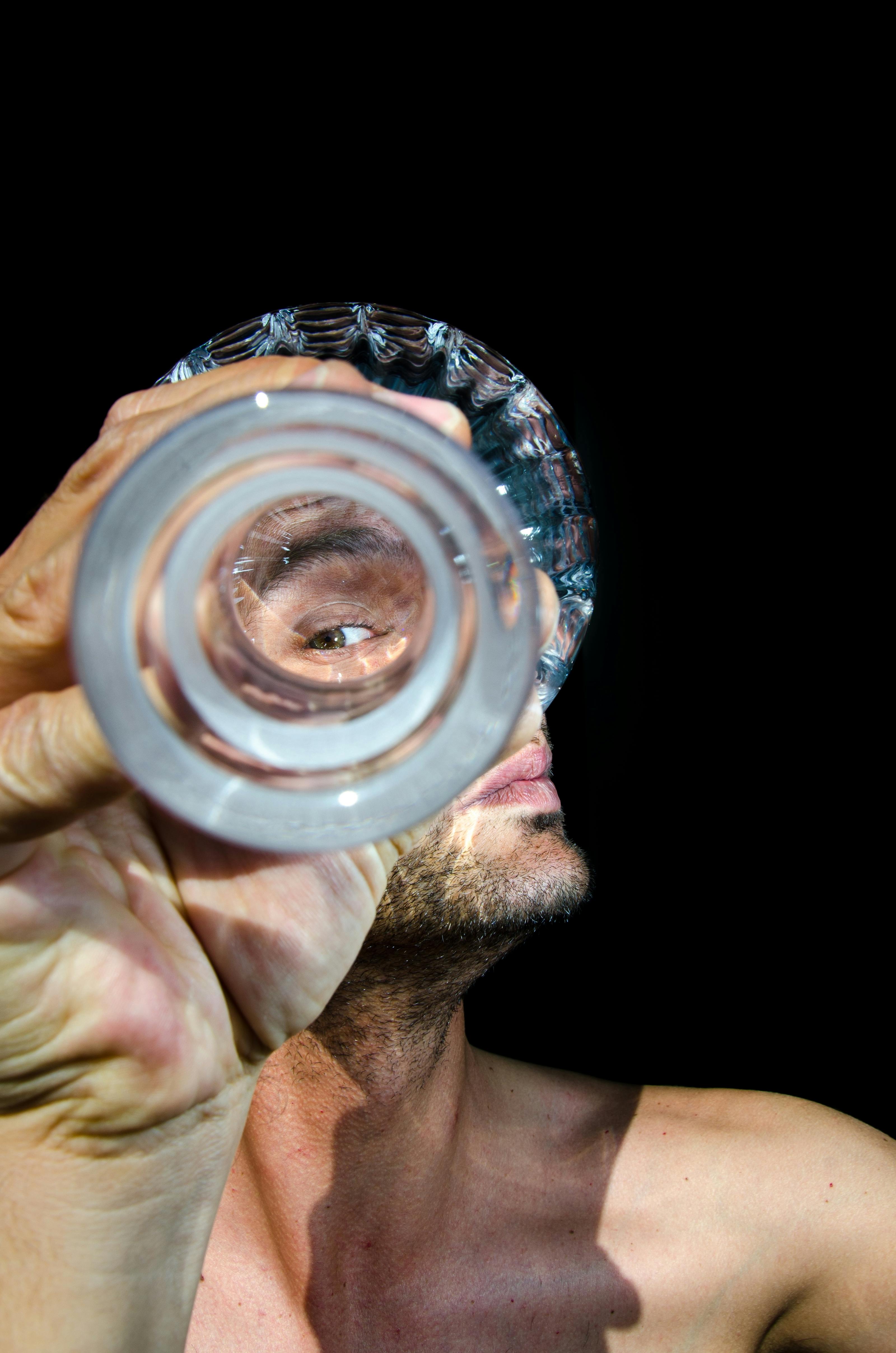 Creative Portrait Through Glass Perspective · Free Stock Photo
