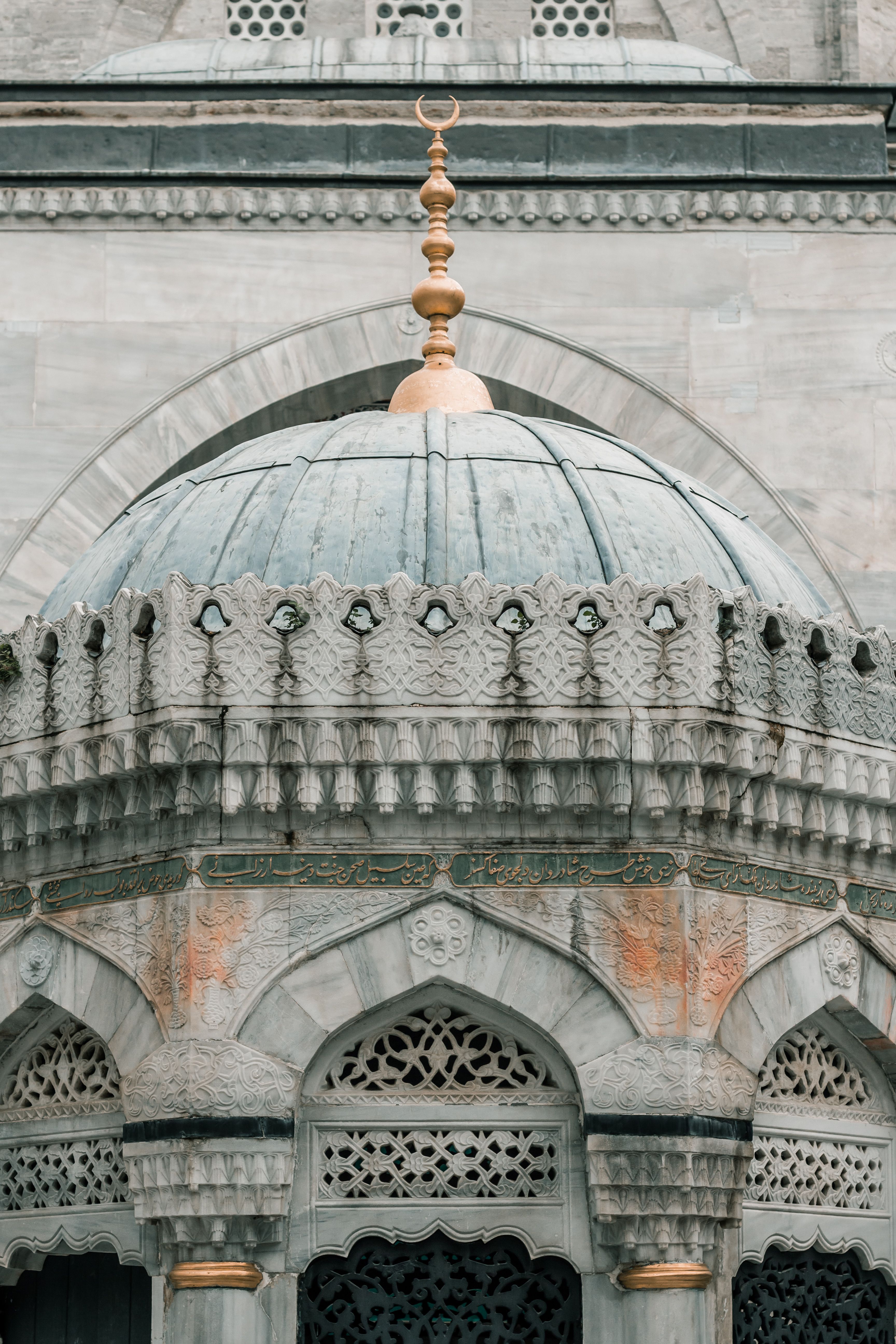 Intricate Architecture of an Ottoman Mosque Dome · Free Stock Photo