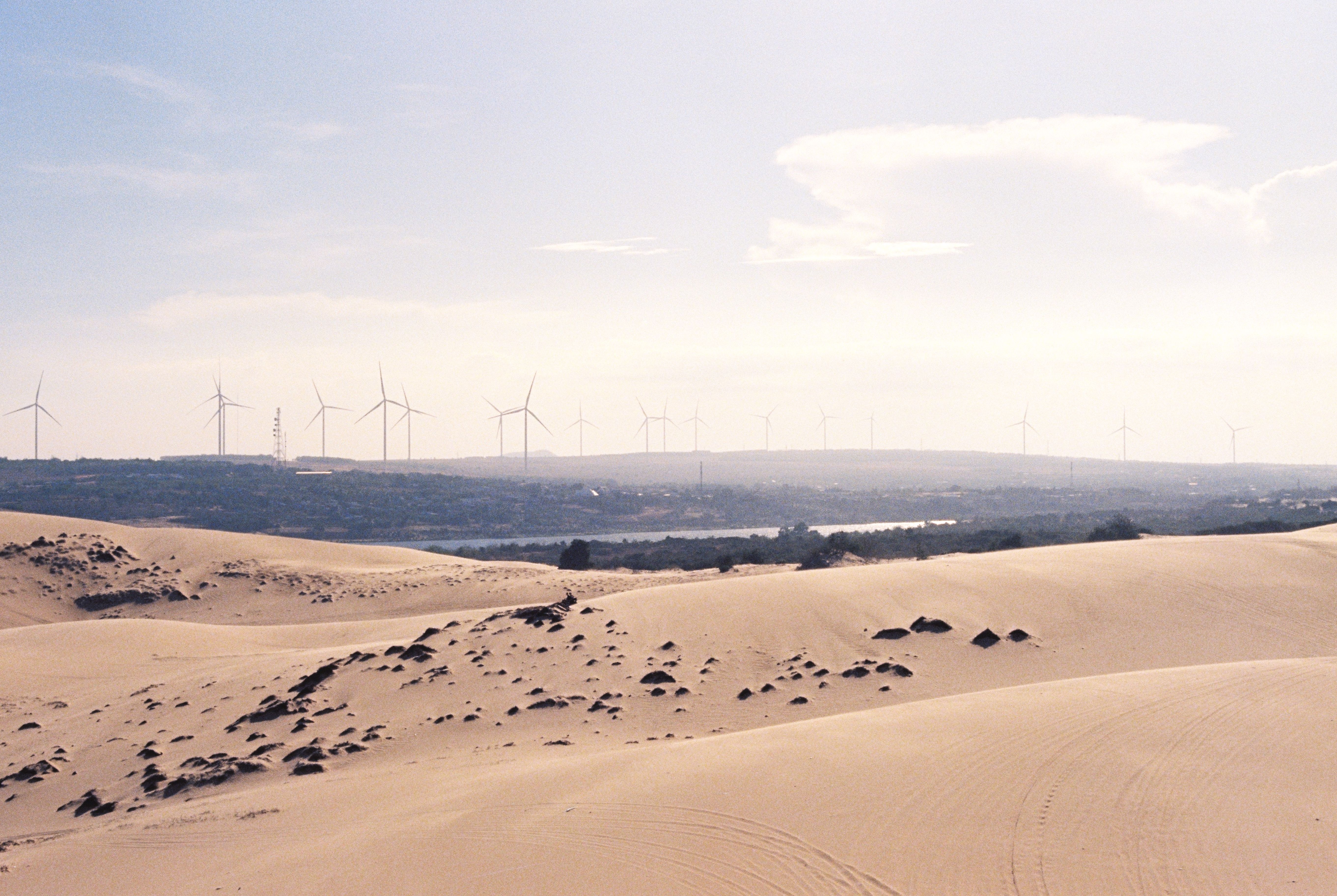 Wind Turbines on a Desert Landscape at Daytime · Free Stock Photo