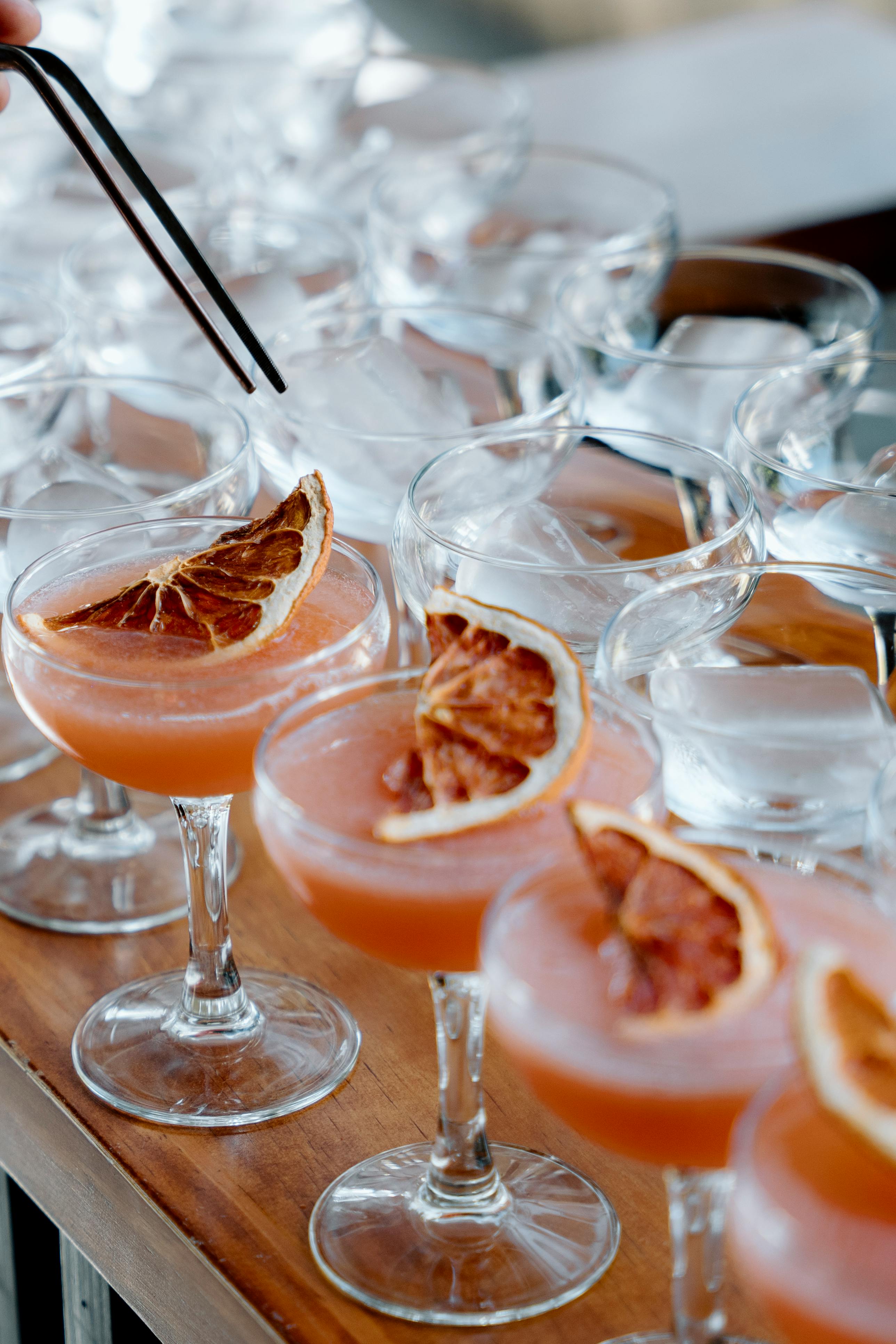 Close-Up of Craft Cocktails with Citrus Garnish · Free Stock Photo