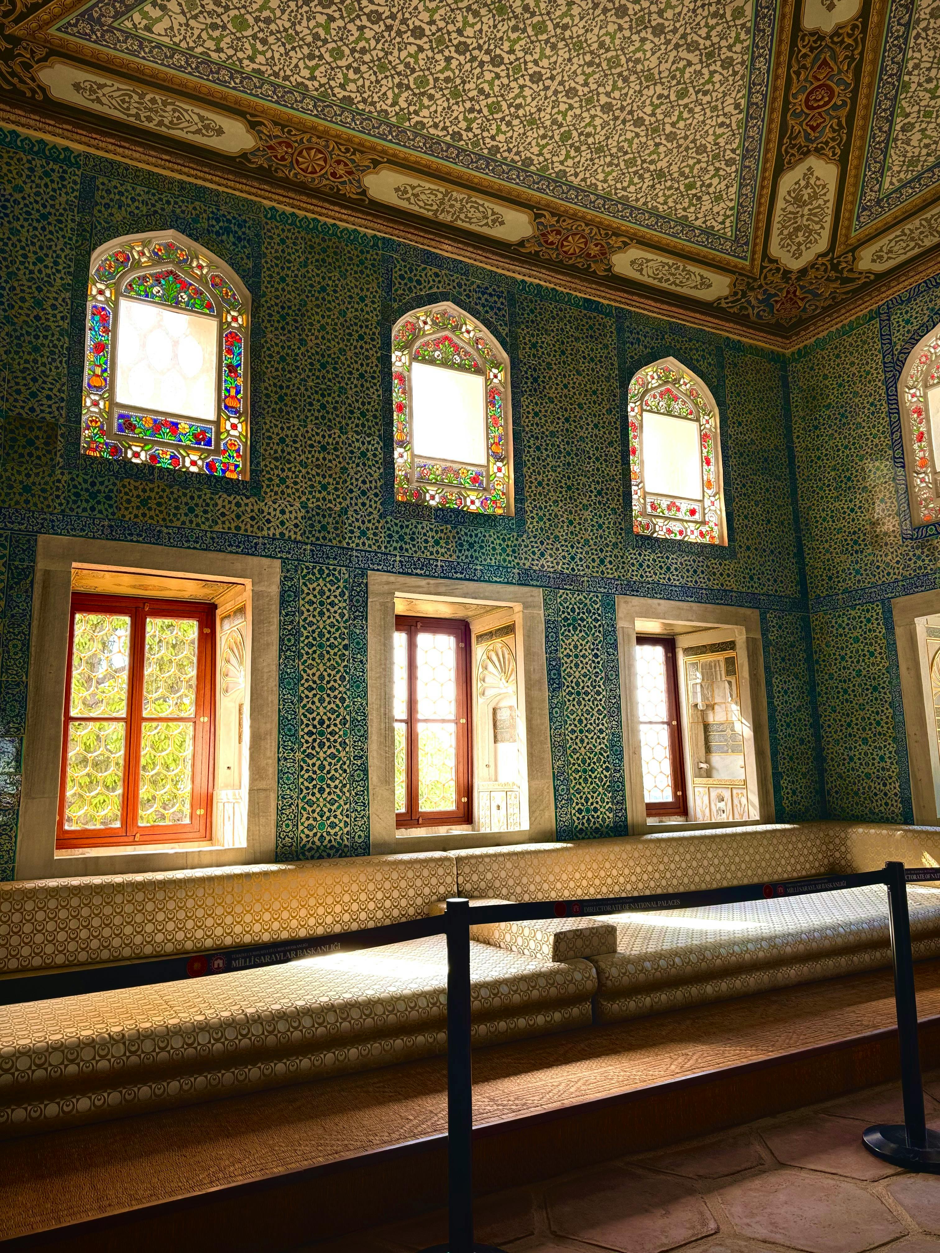 Intricate Ottoman Interior with Stained Glass Windows · Free Stock Photo