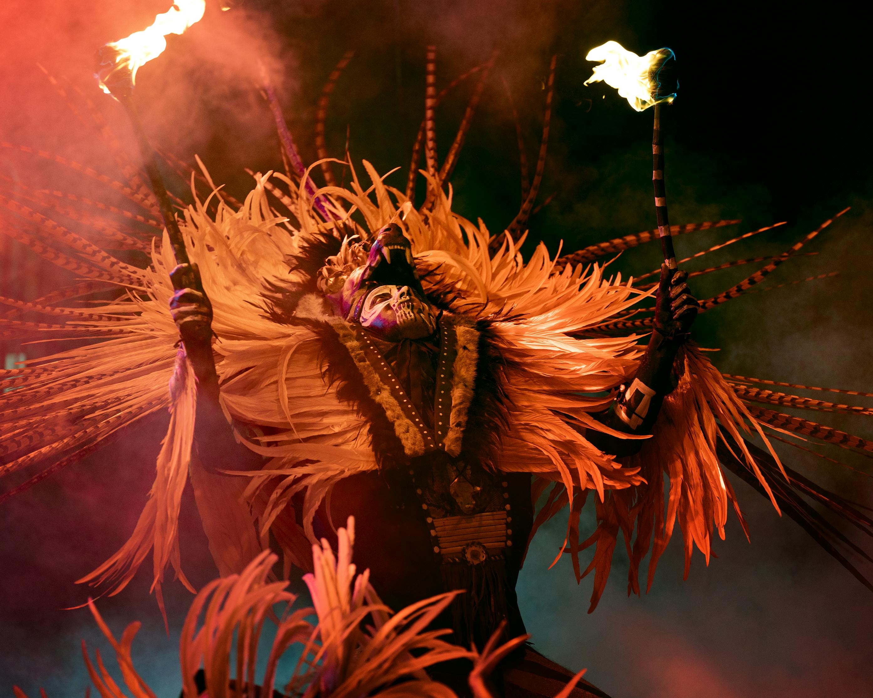 Mesmerizing Prehispanic Ritual with Fire Performer · Free Stock Photo