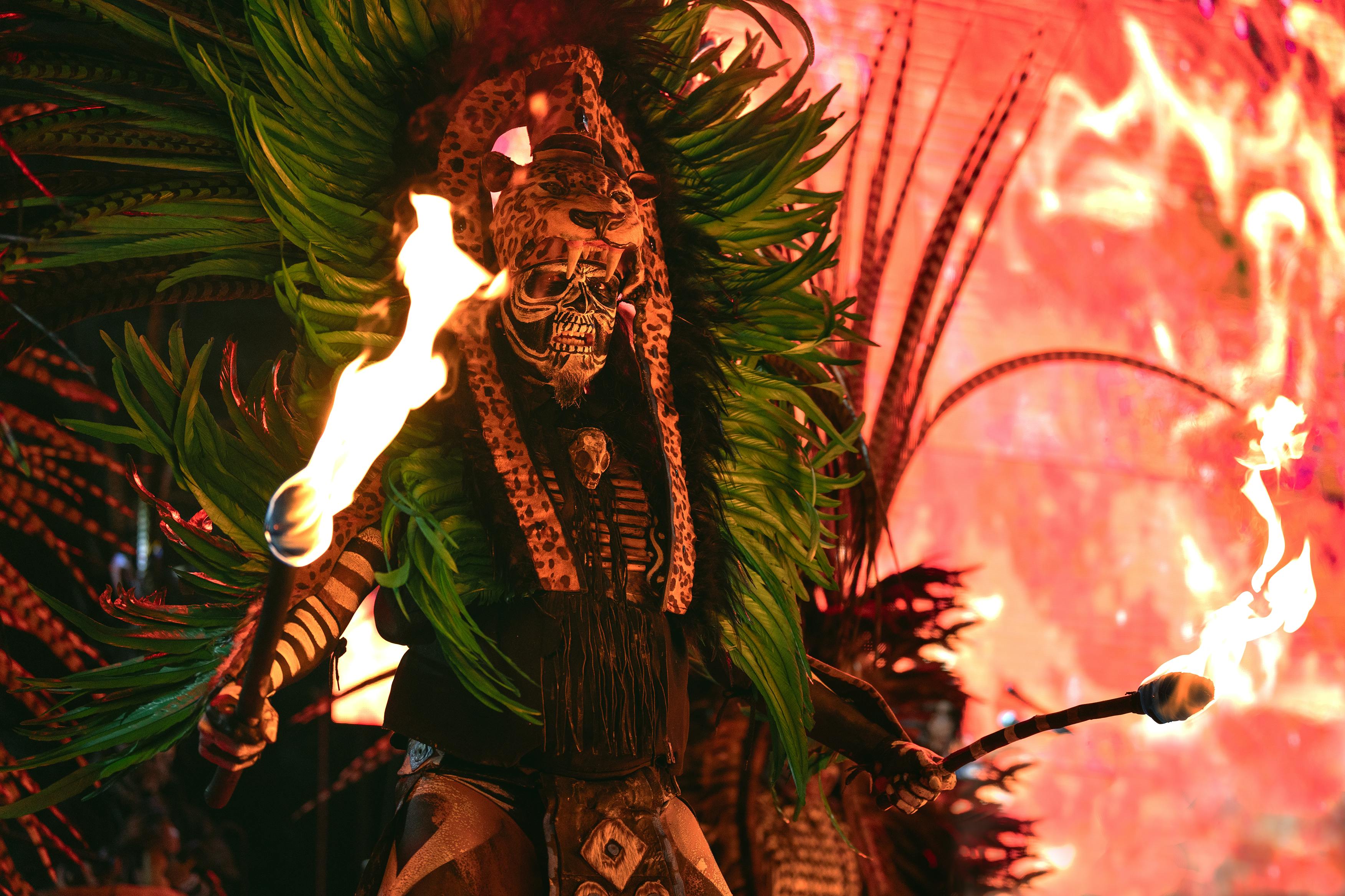 Traditional Aztec Warrior Ceremonial Dance in Puebla · Free Stock Photo