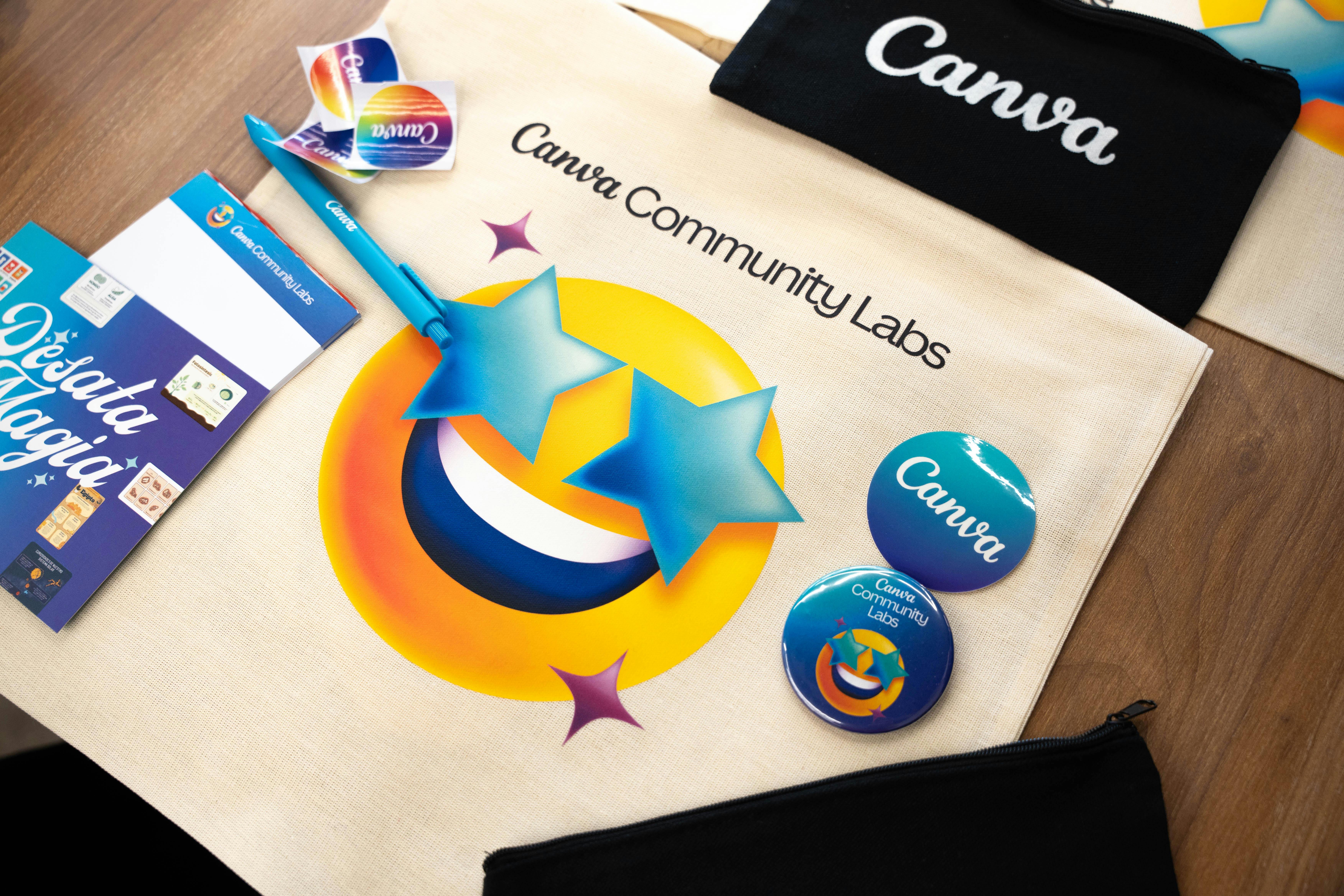 Colorful Canva Community Labs Merchandise Overview · Free Stock Photo