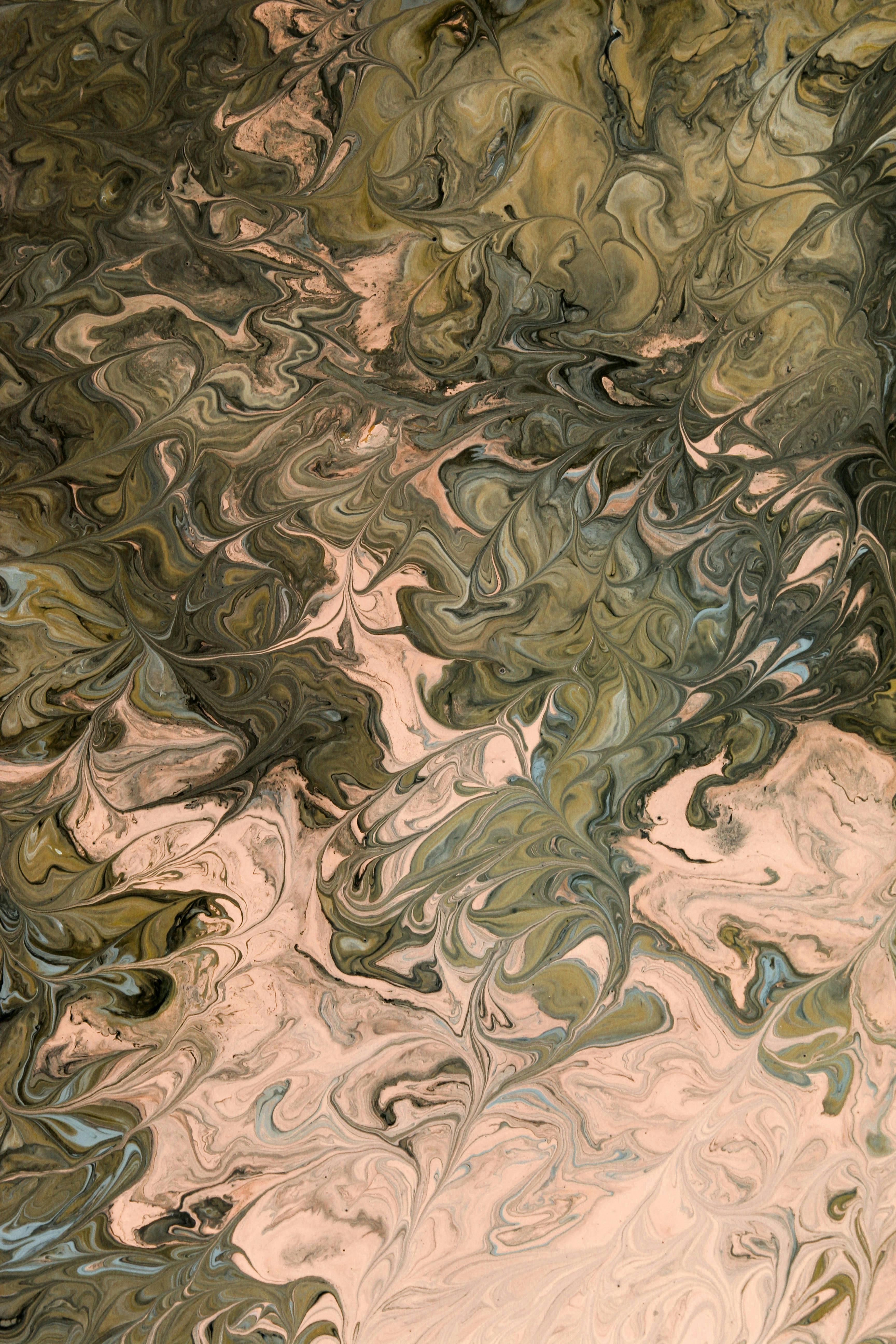 Intricate Abstract Fluid Art Painting in Earthy Tones · Free Stock Photo