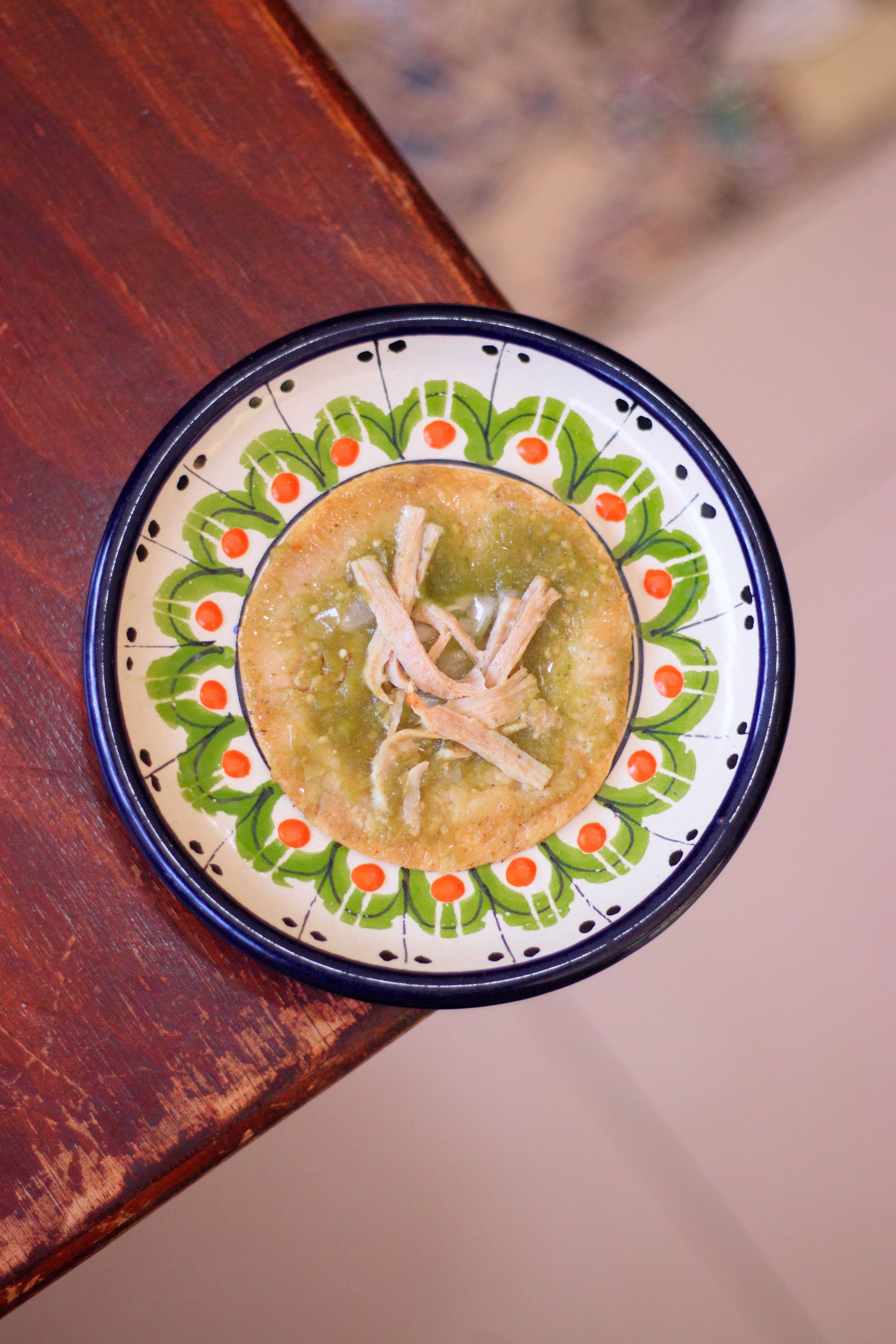 Traditional Mexican Tostada on Decorative Plate · Free Stock Photo