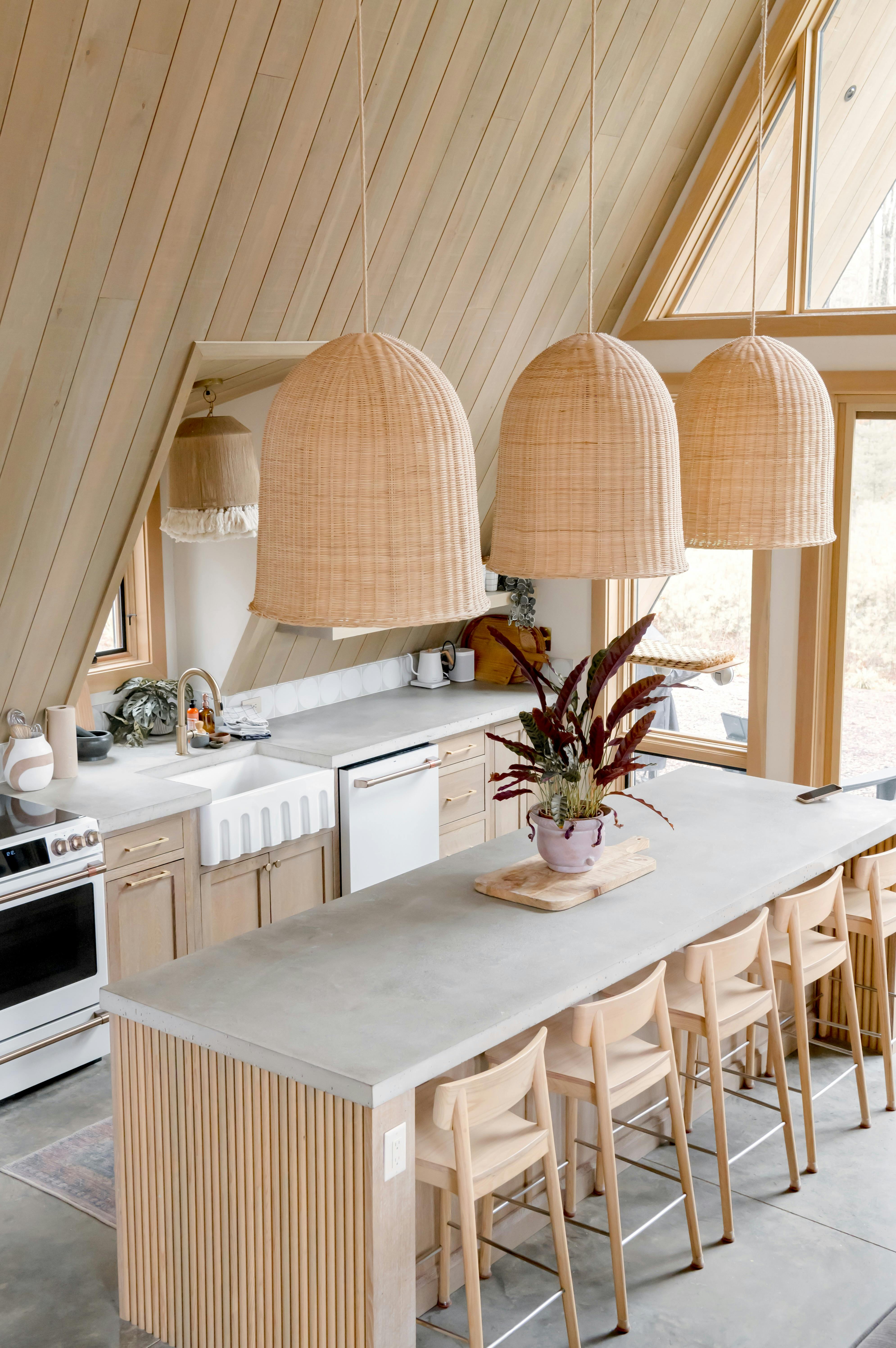 Modern Rustic A-Frame Kitchen Interior Design · Free Stock Photo