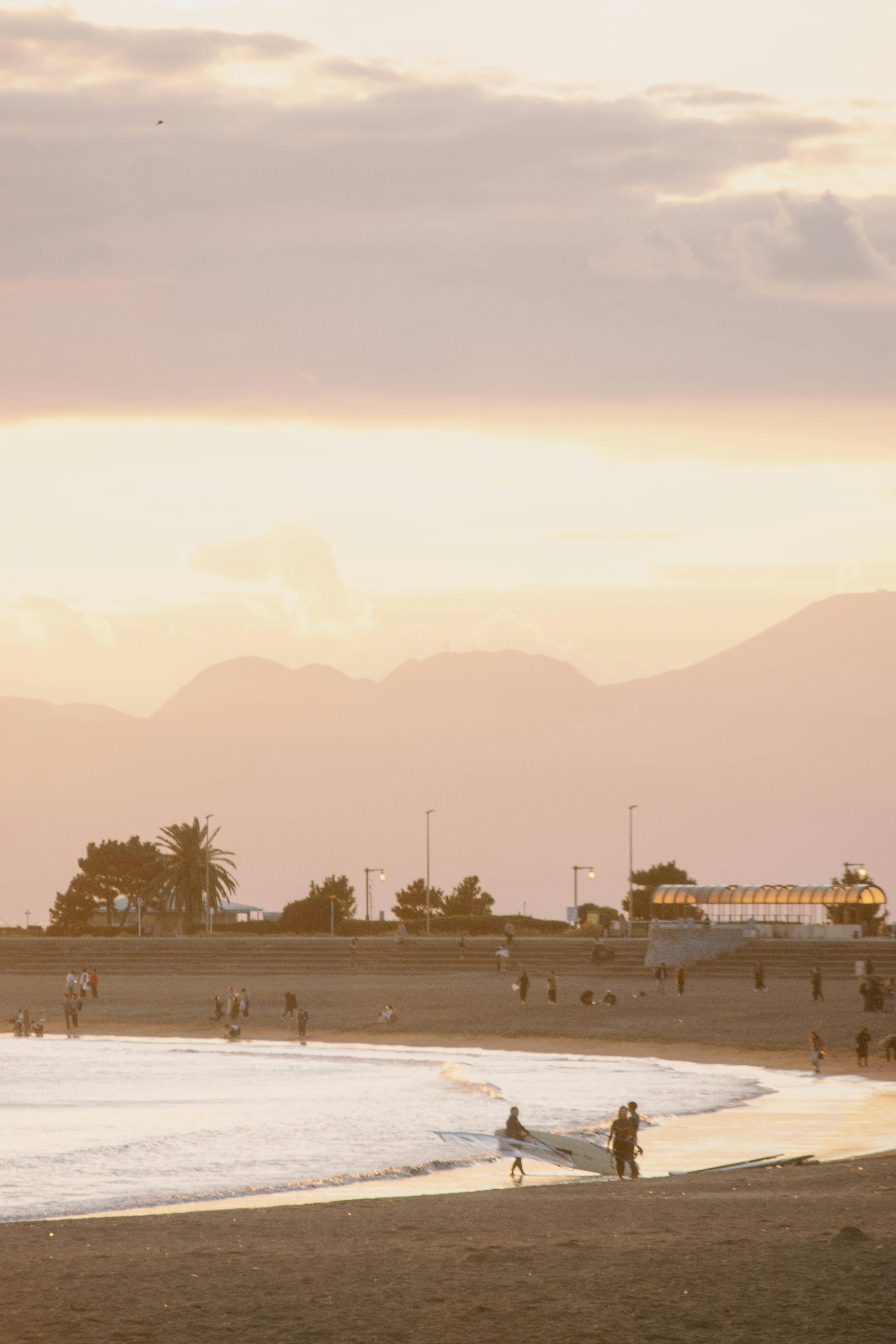 Golden Sunset at Kamakura Beach, Japan · Free Stock Photo