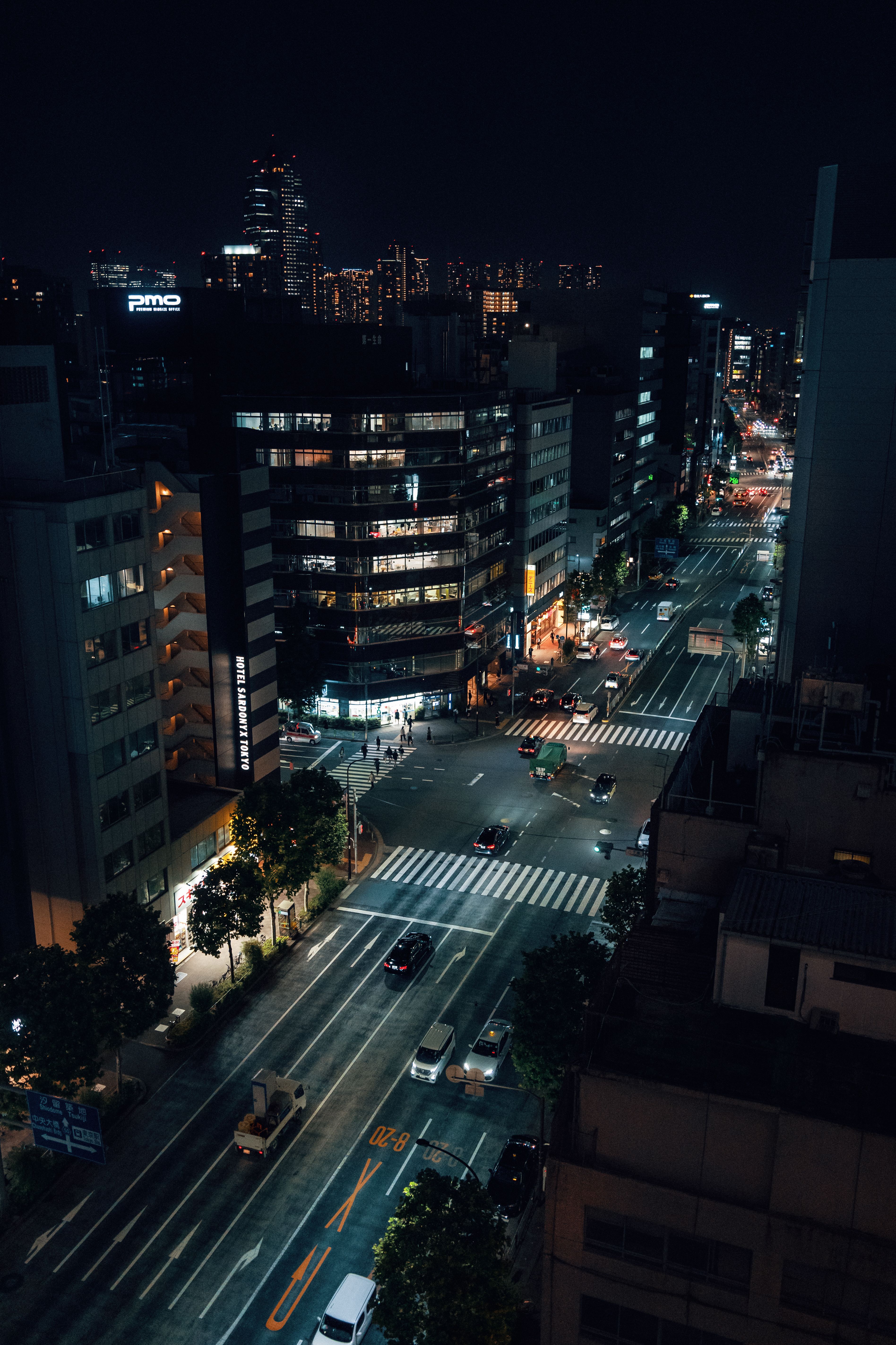 Stunning Aerial Night View of Tokyo Streets · Free Stock Photo